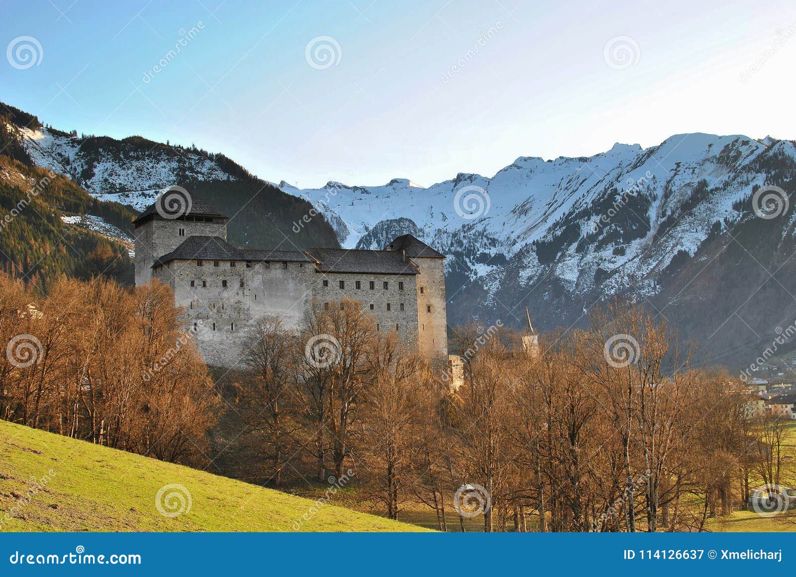 Kaprun castle at austria stock image. Image of wooden - 114126637