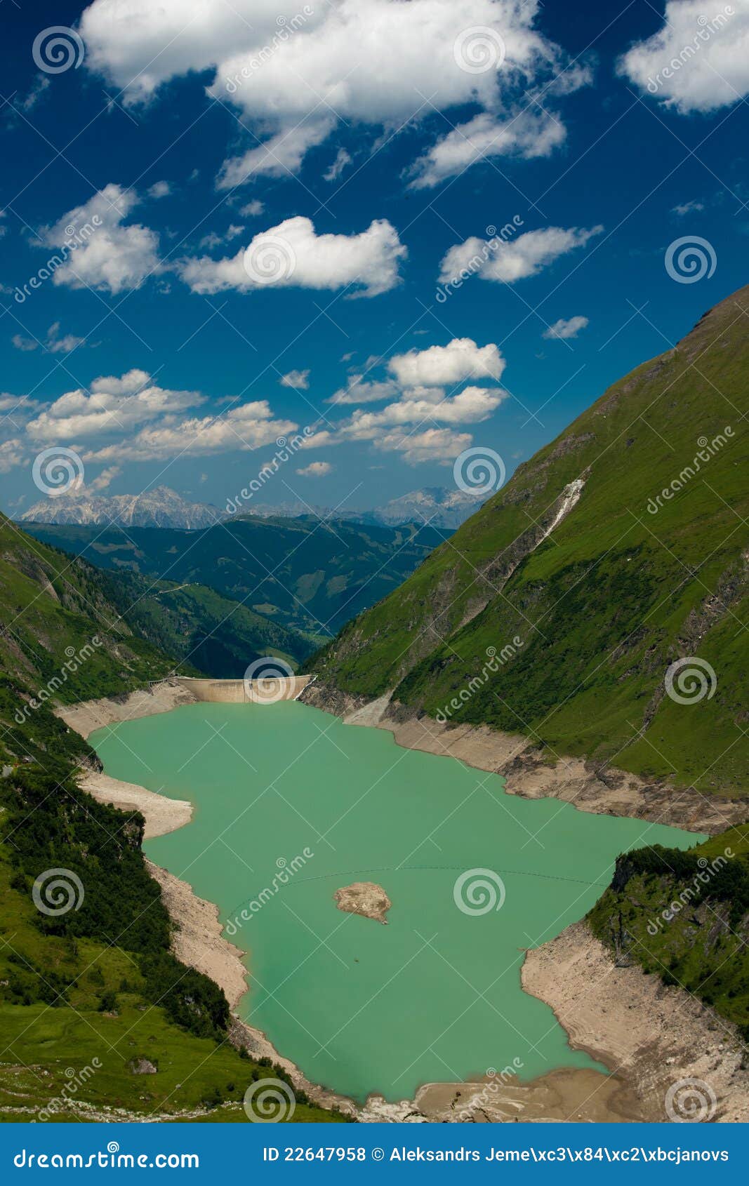 Kaprun Dam, lake and Alps stock photo. Image of generation - 22647958