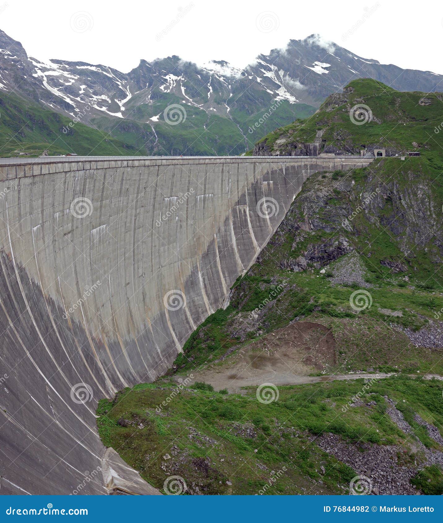 Kaprun Dam, Mooserboden Lake Stock Photo - Image of flower, austria ...