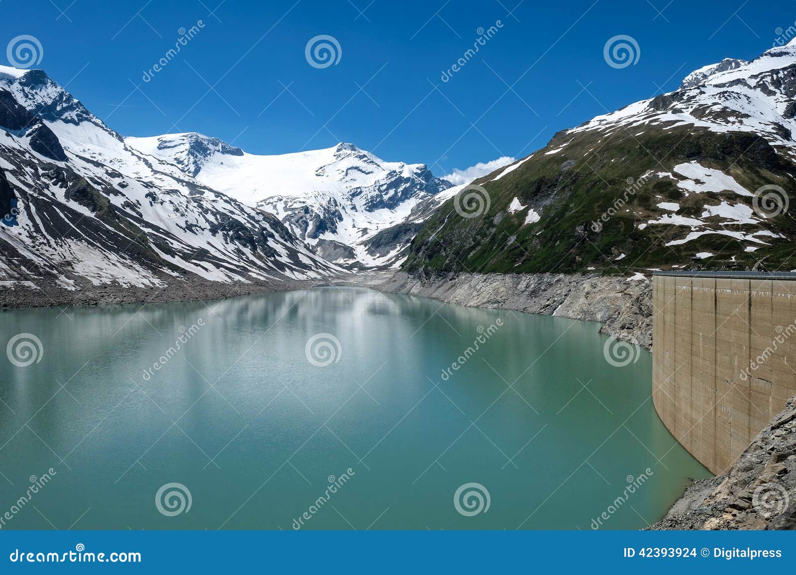 Kaprun High Altitude Reservoir Stock Photo - Image of tauern, range ...