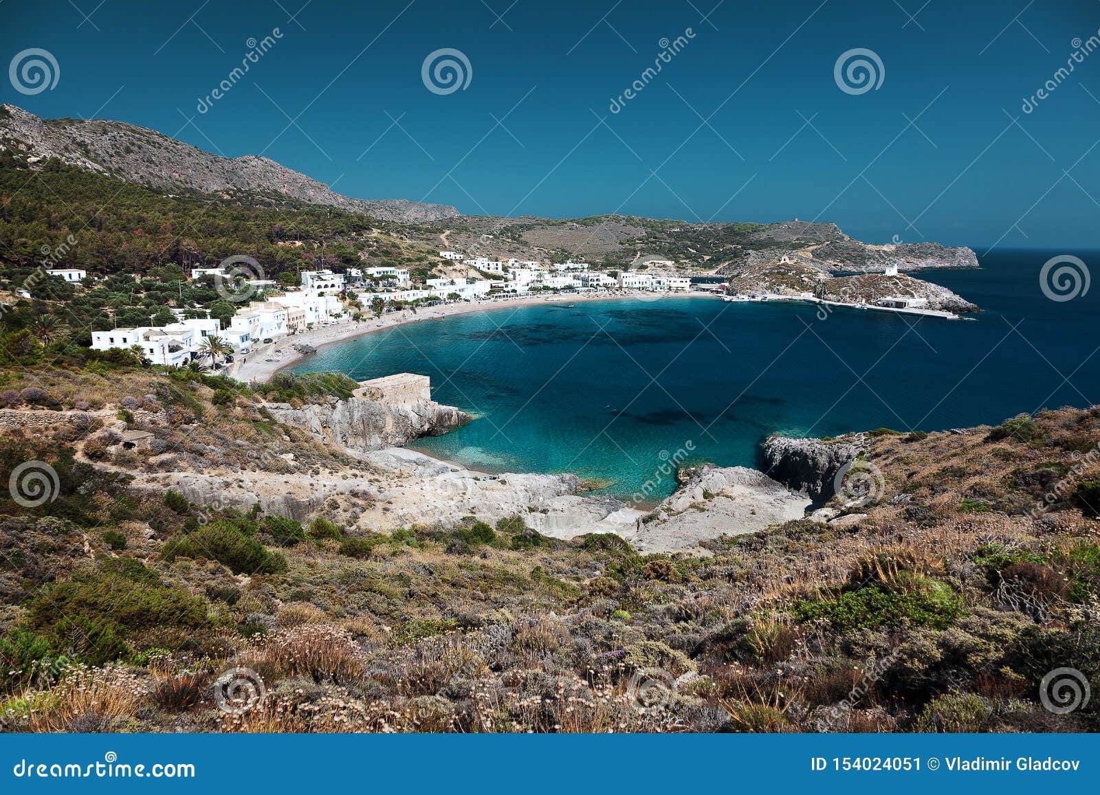 Kapsali Bay, Kithira Island, Greece. Stock Image - Image of kapsali ...