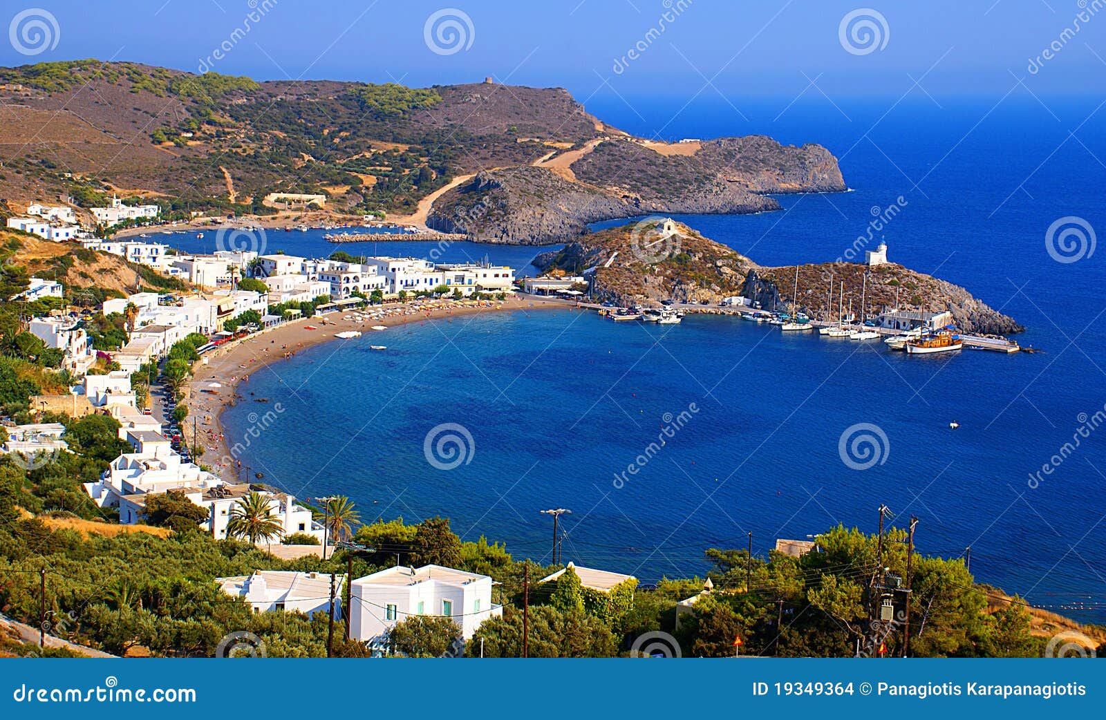 Kapsali Bay And Village From Chora Castle. The Greek Island Of Kythira ...
