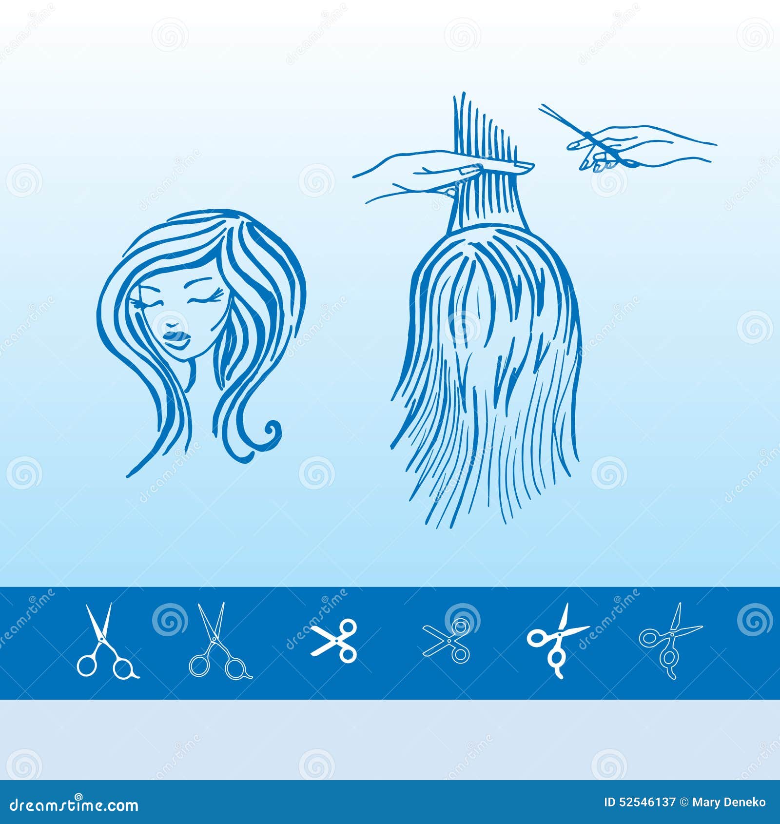 Kapsel Bij De Kapper En De Schaar Vector Illustratie - Illustration of ...