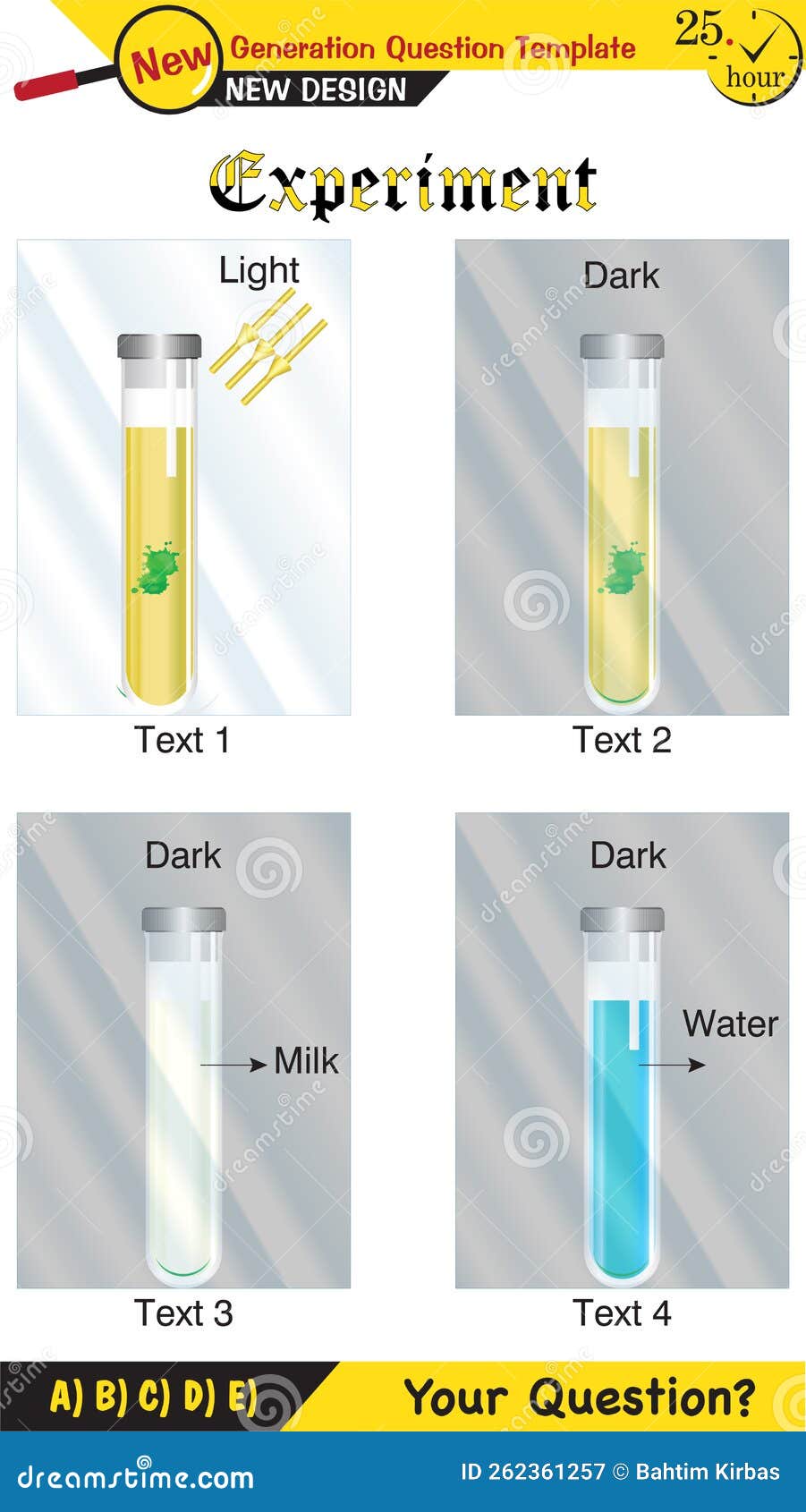 Photosynthesis Experiment With Elodea Illustration Royalty-Free Stock ...