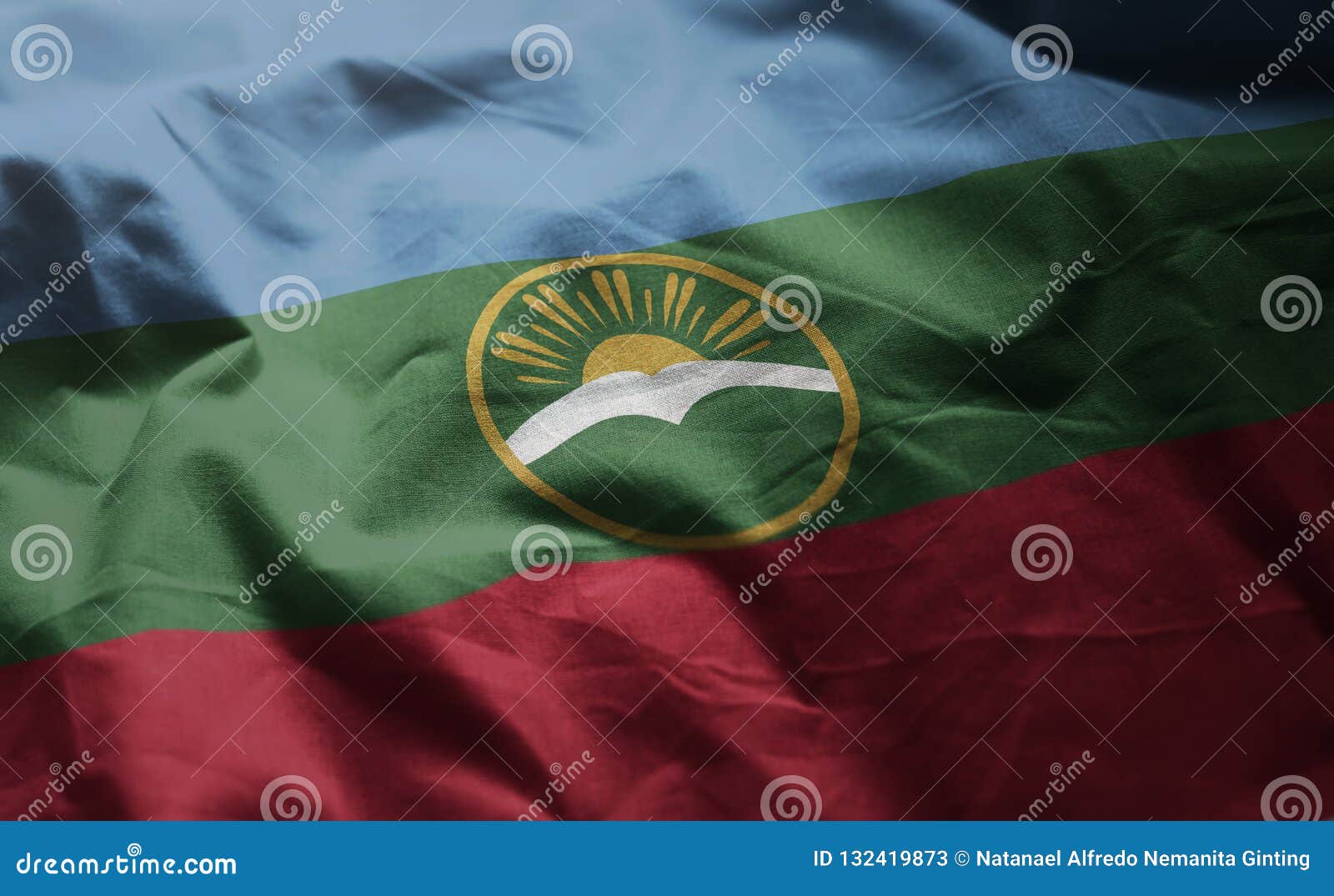 Karachay-Cherkessia Flag Rumpled Close Up Stock Image - Image of ...