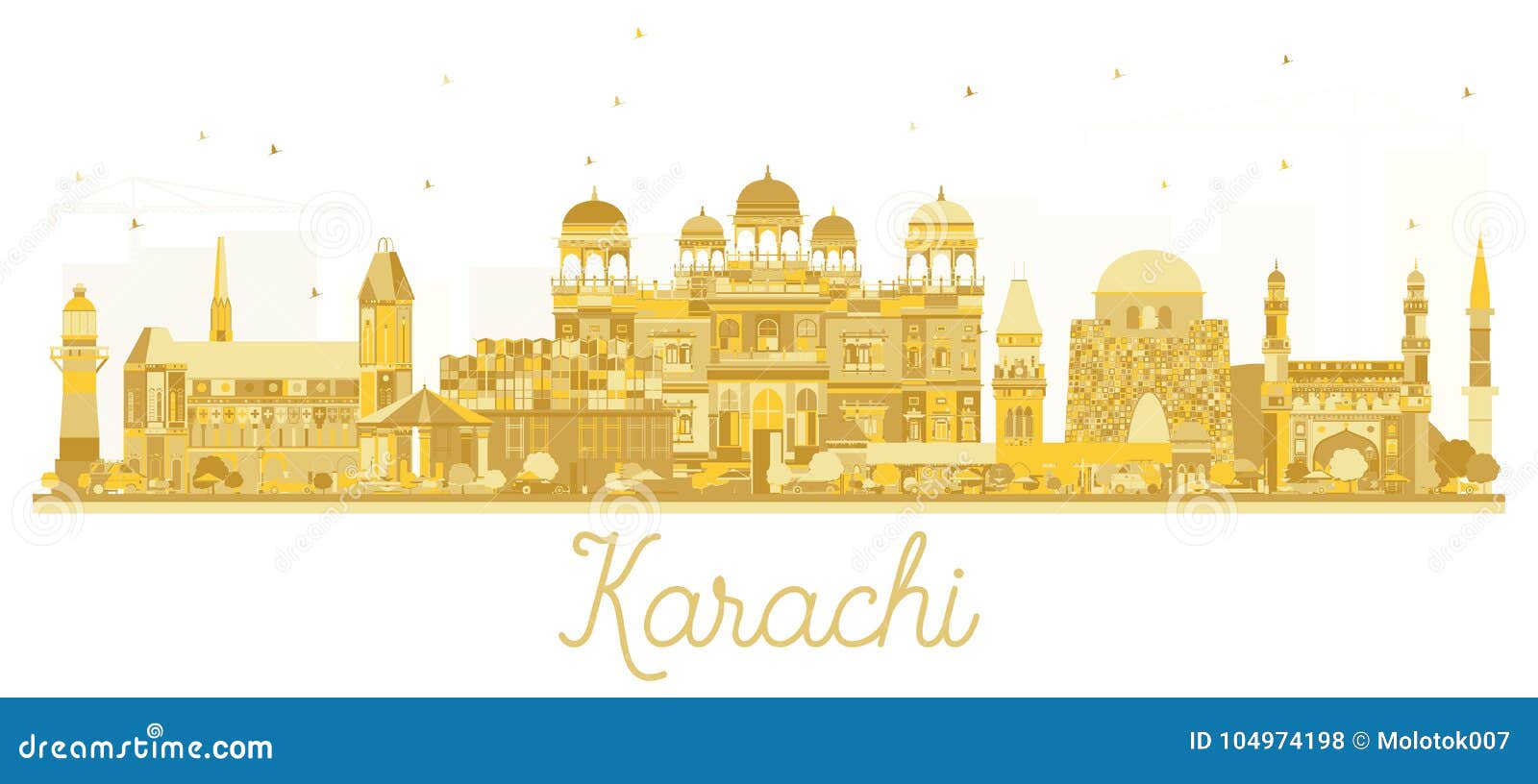 Karachi Pakistan City Skyline Golden Silhouette. Stock Vector ... Karachi Pakistan City Skyline Golden Silhouette. Stock Vector ...