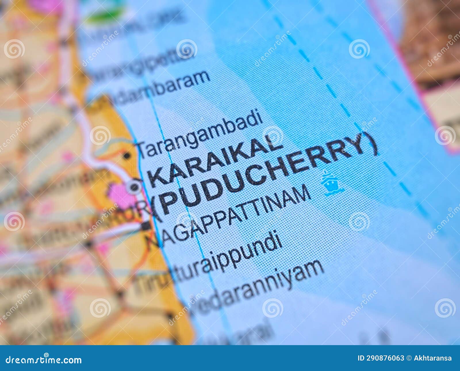 Karaikal En Un Mapa De India Con Efecto Desdibujado Imagen de archivo ...