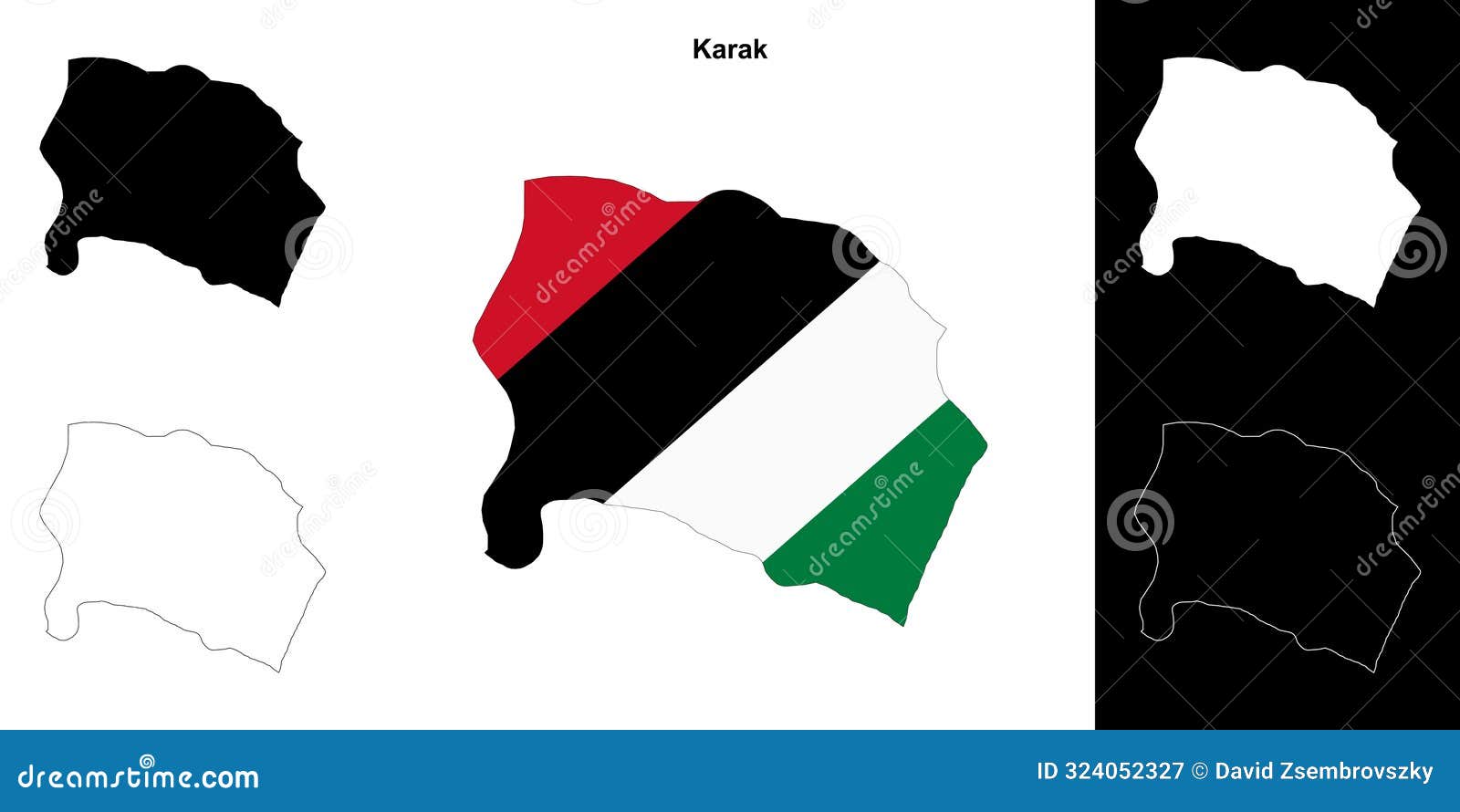 Karak Governorate Hashemite Kingdom Of Jordan Map Vector Illustration ...