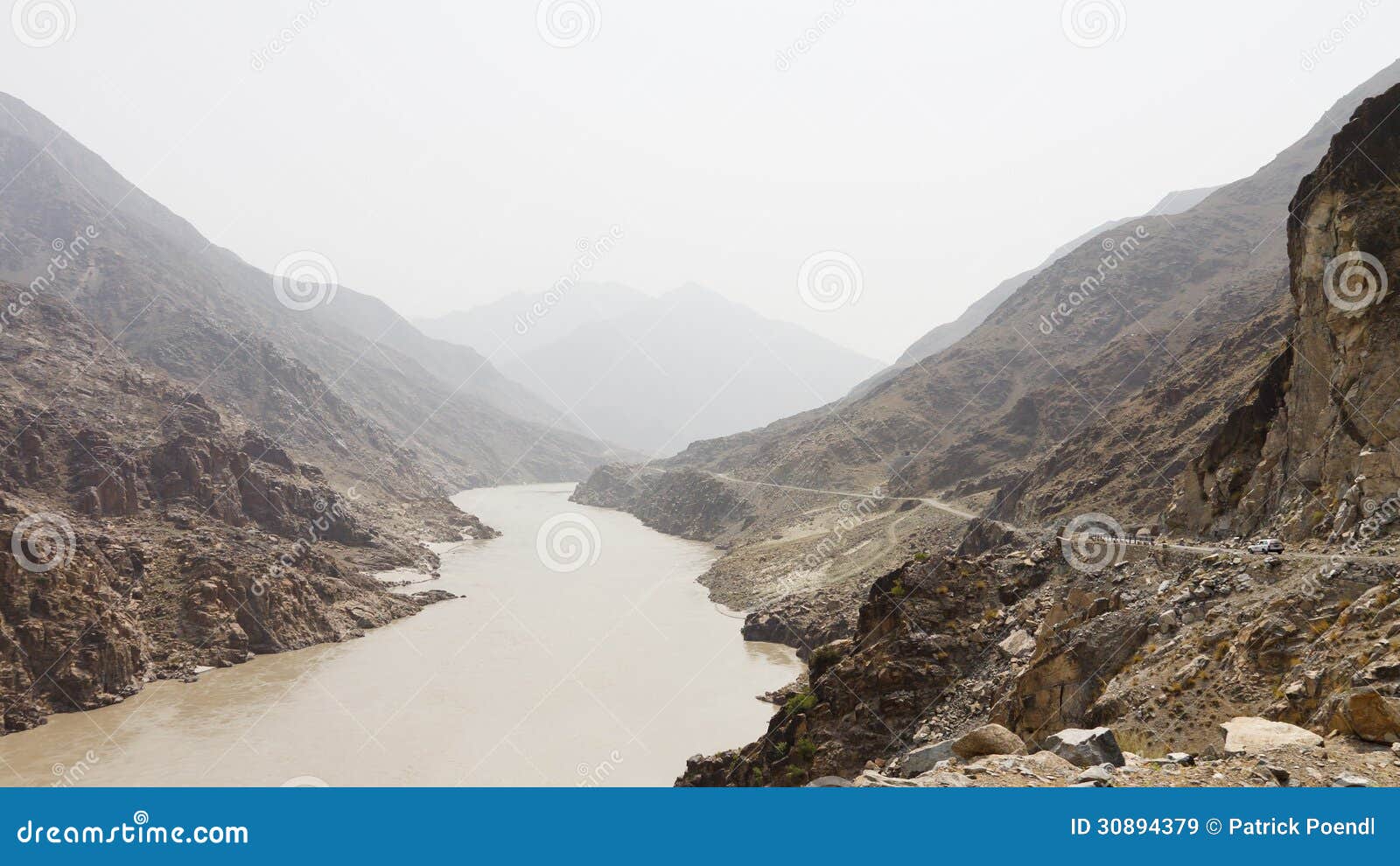 Karakorum Highway and Indus River Stock Image - Image of landscape ...