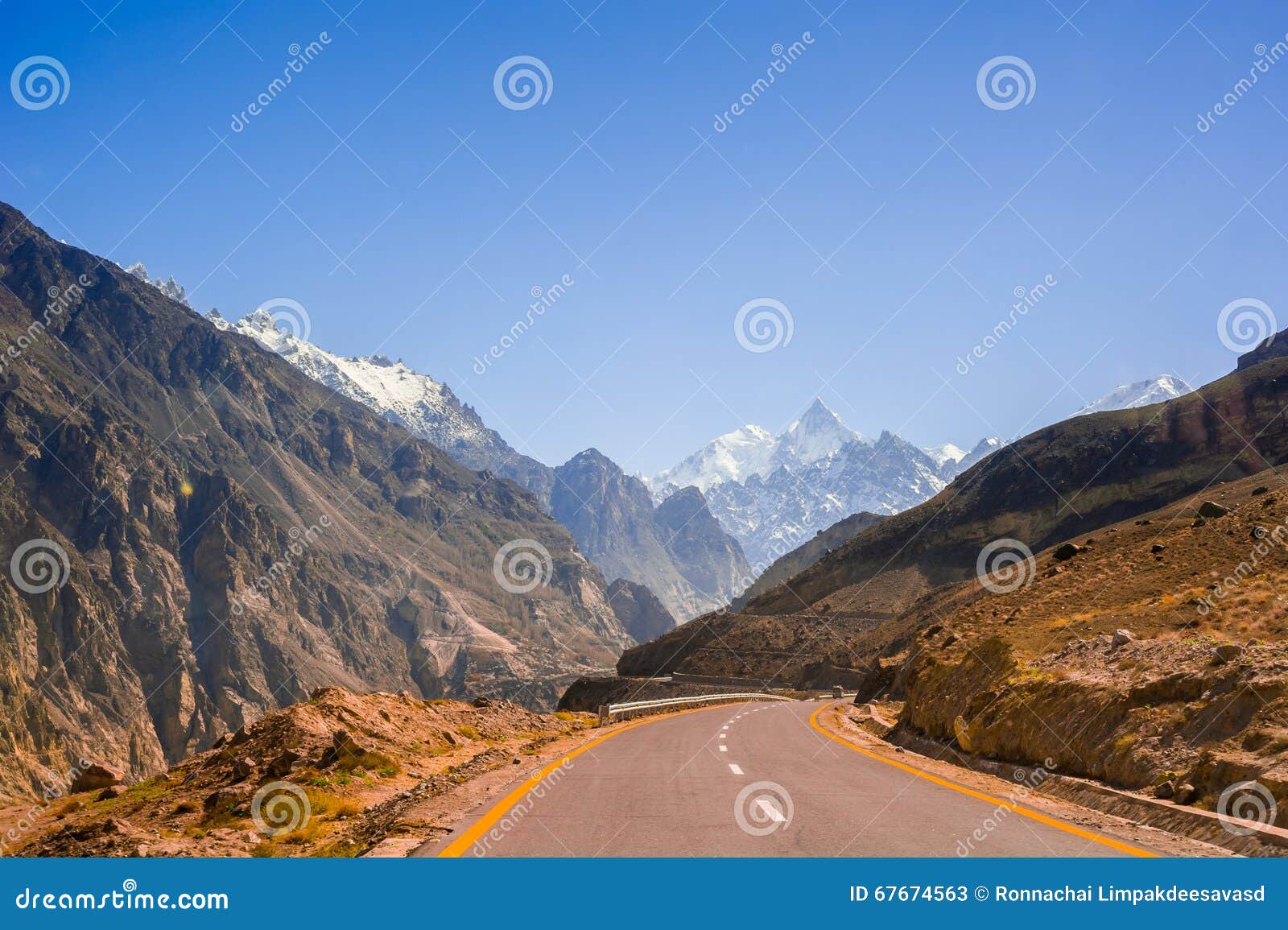 Karakorum Highway in Pakistan Stock Image - Image of barren ...