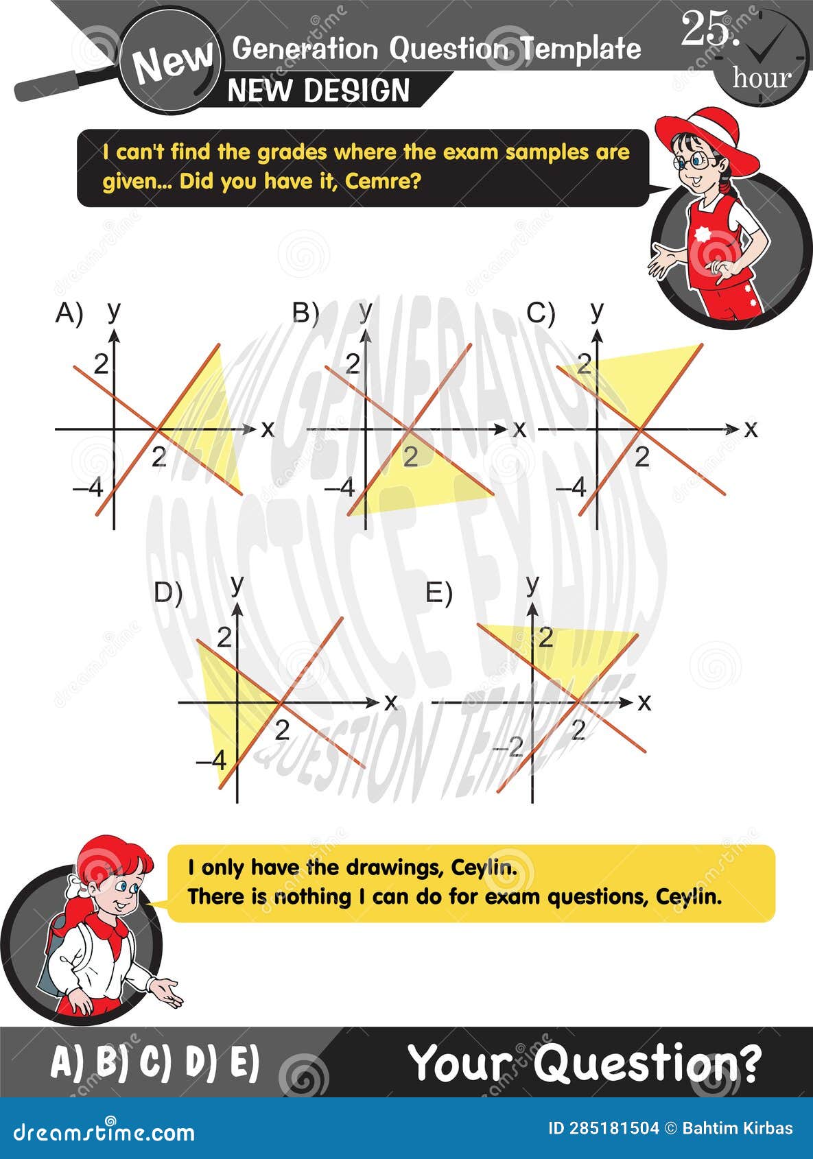 Math - Simple Inequalities, Next Generation Problems Stock Vector ...