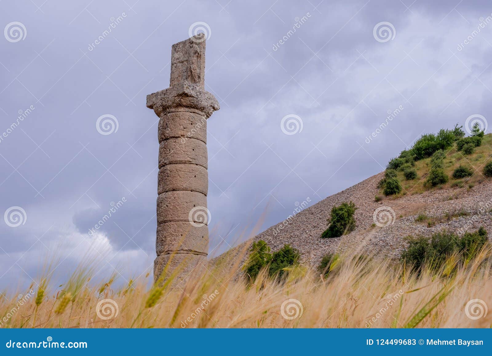 Karakus Tumulus - Doric Column, Turkey Stock Image - Image of monument ...