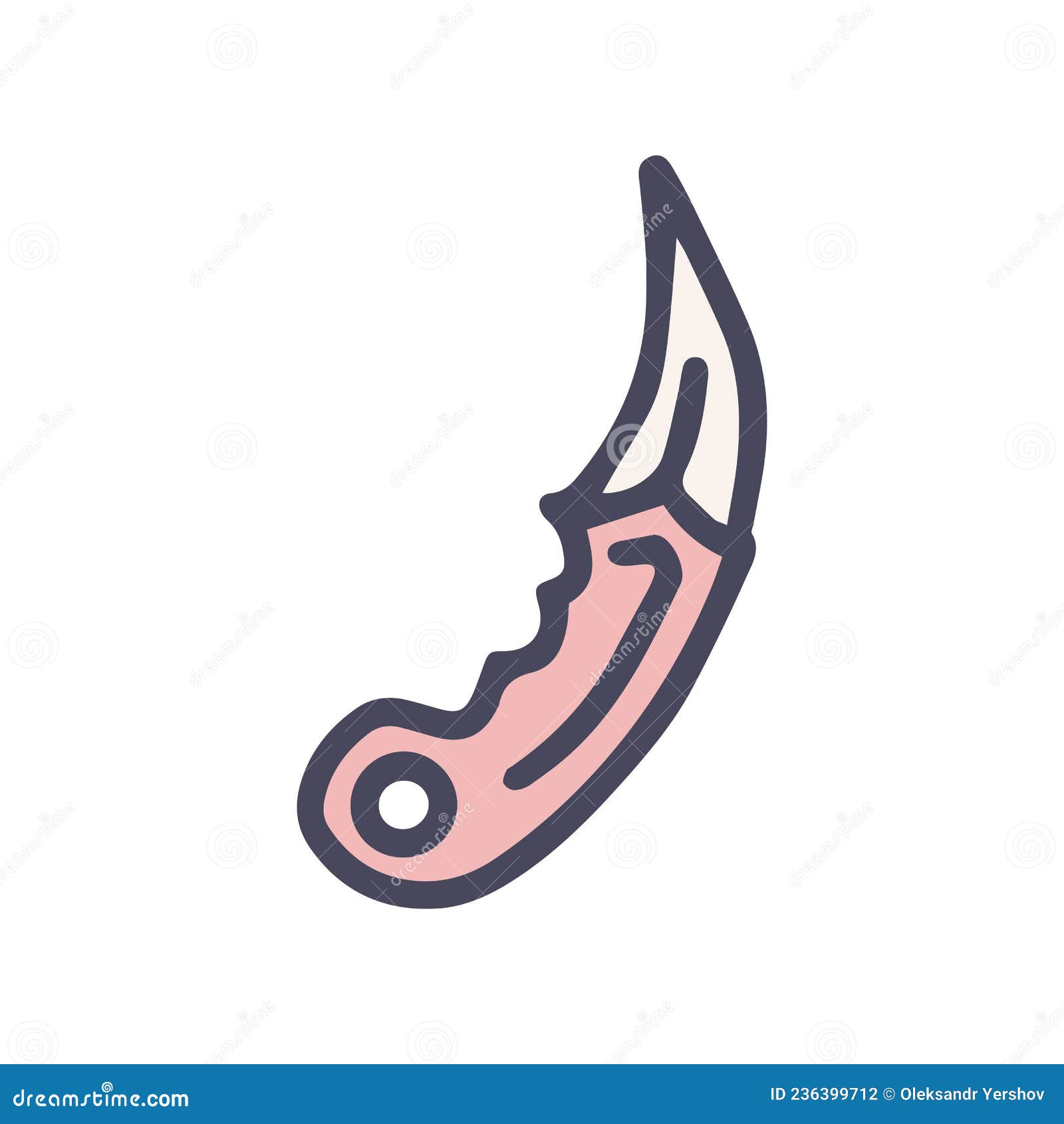 Karambit Knife Color Vector Doodle Simple Icon Stock Vector ...