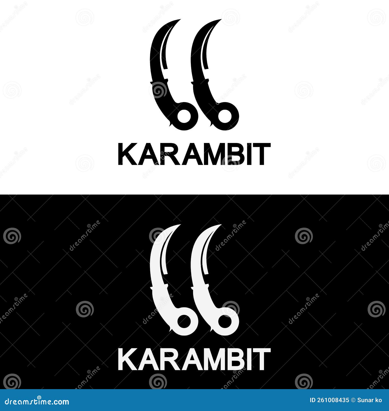 Karambit Knife Icon Logo Design Vector Template Stock Vector ...