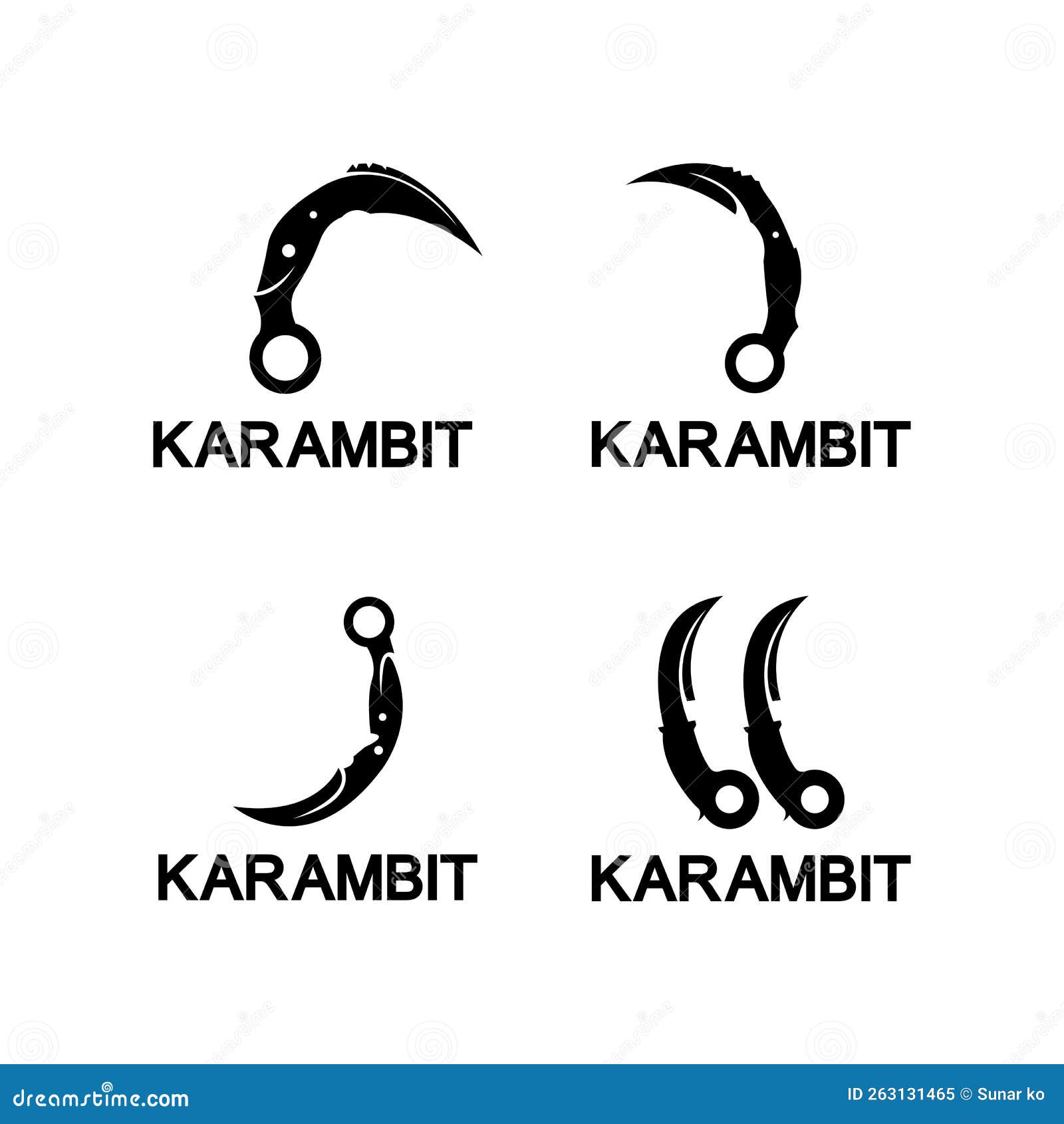 Karambit Knife Icon Logo Design Vector Template Stock Vector ...