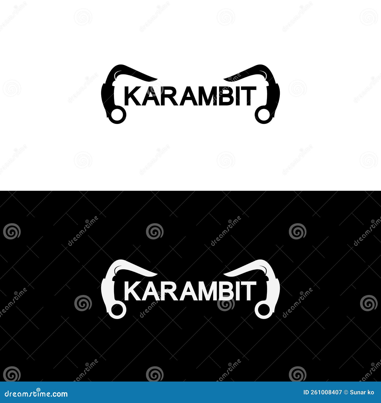 Karambit Knives Designer Made, On The Tree Trunk Cartoon Vector ...