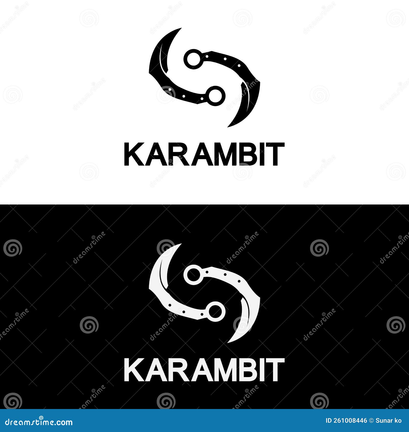 Karambit Knives Designer Made, On The Tree Trunk Cartoon Vector ...