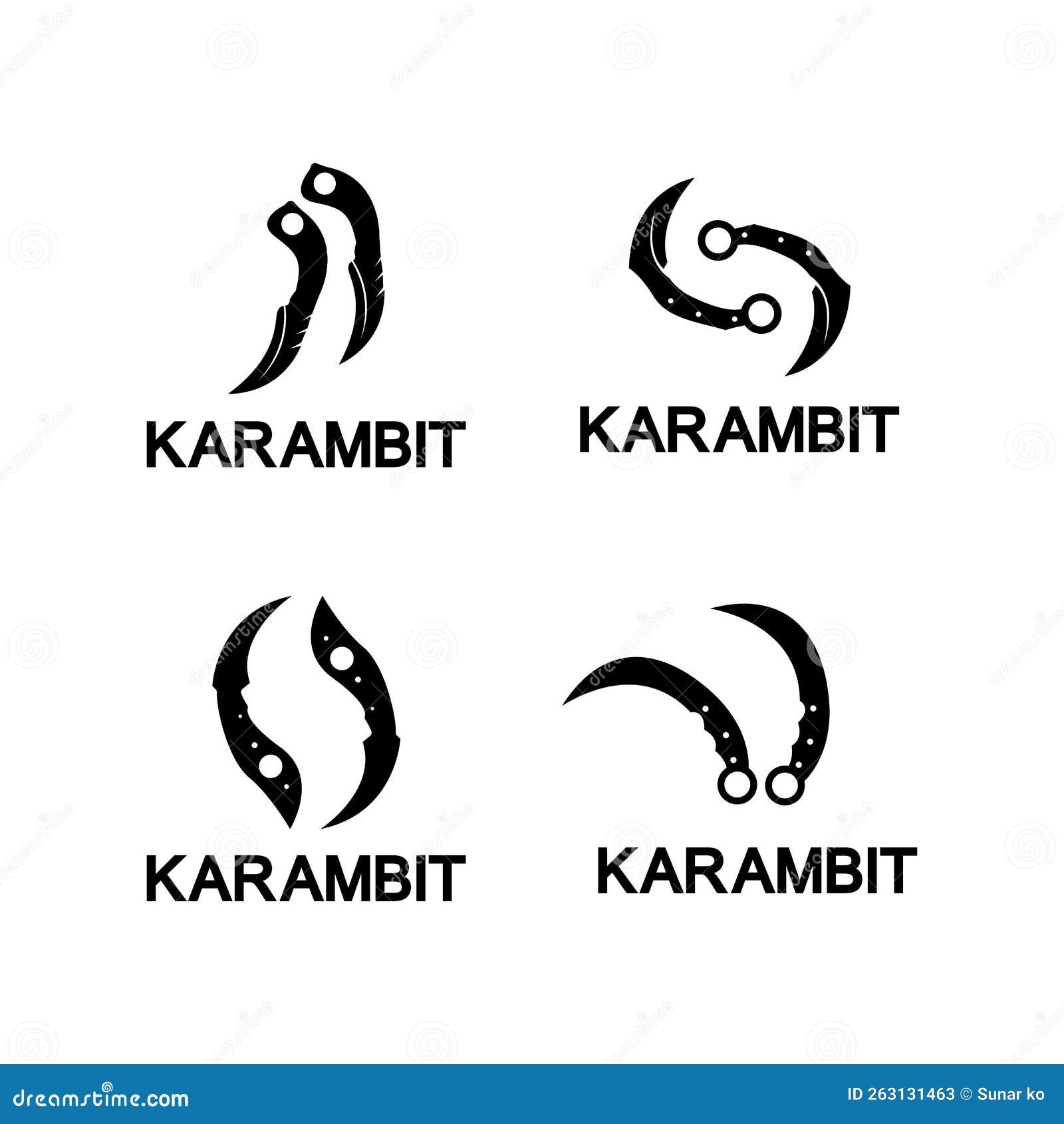 Karambit Knife Icon Logo Design Vector Template Stock Vector ...