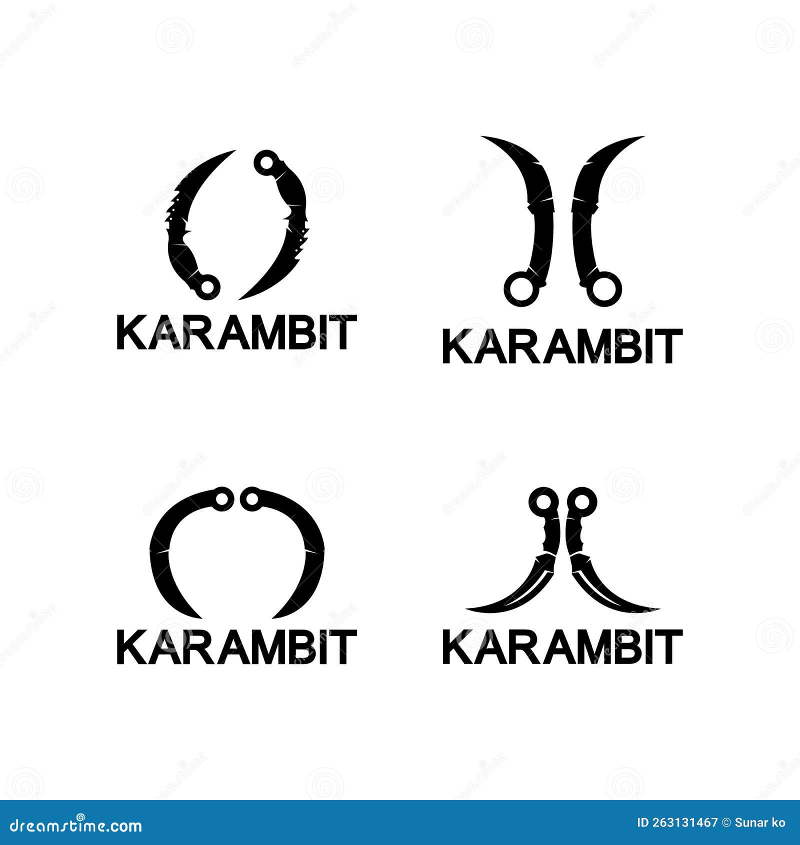 Karambit Knife Icon Logo Design Vector Template Stock Vector ...