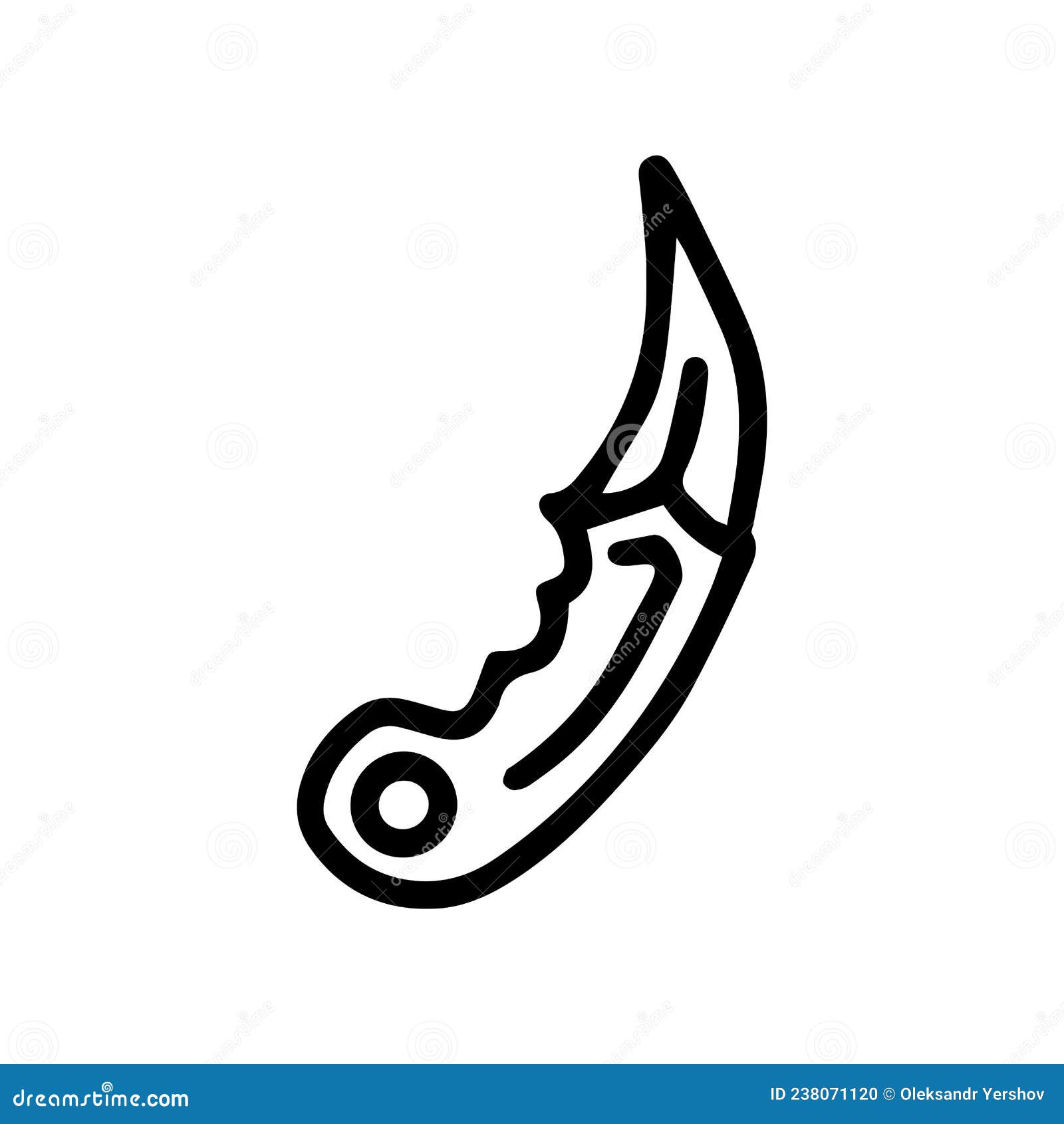 Karambit Knife Line Vector Doodle Simple Icon | CartoonDealer.com ...