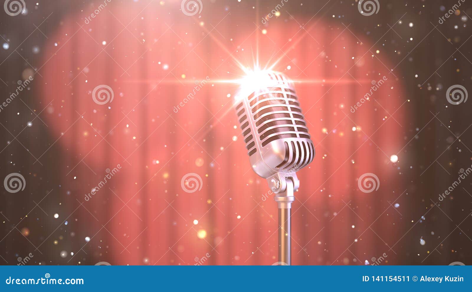Retro Microphone In Circle. Stock Vector Illustration Isolated On White ...