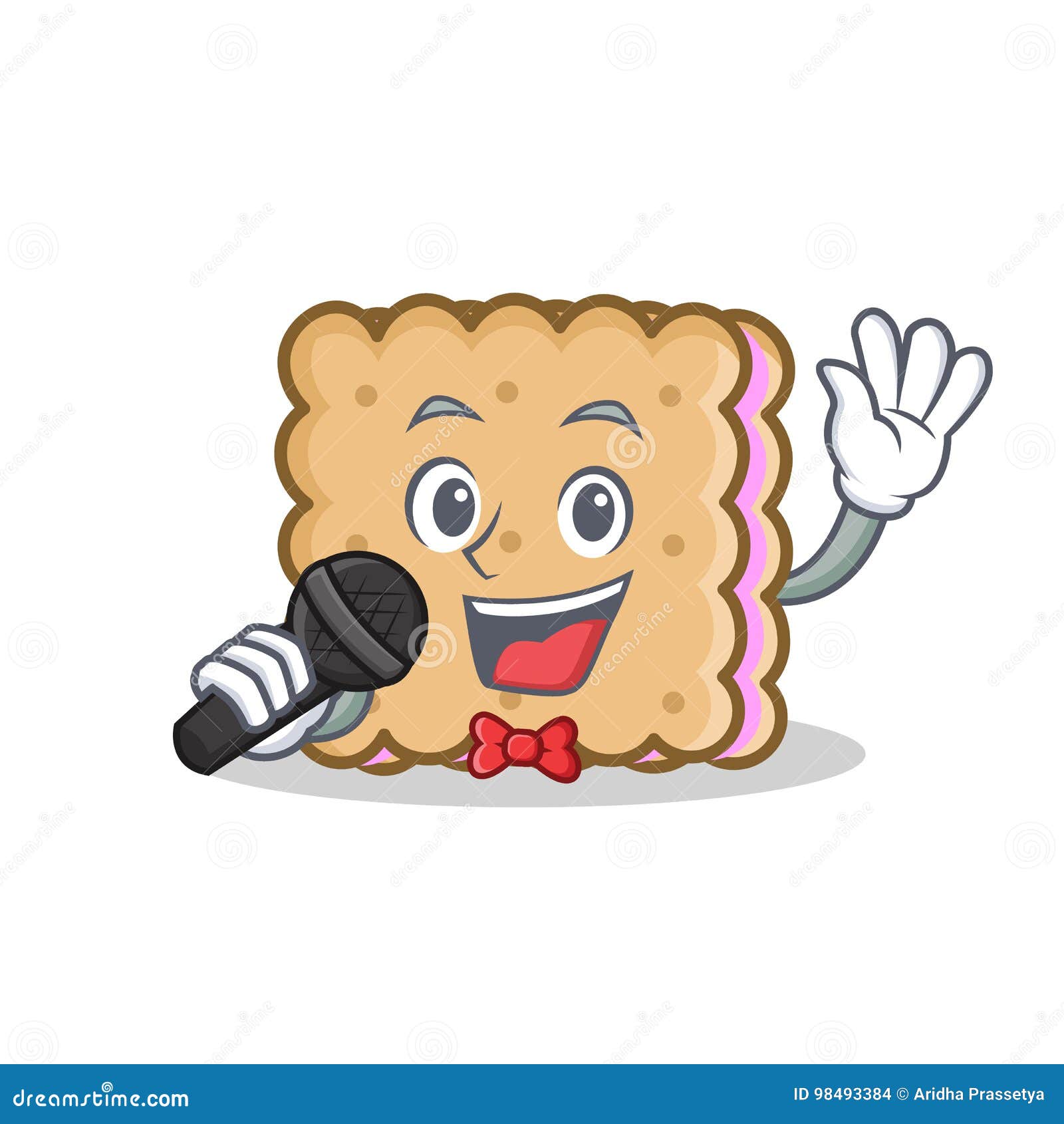 Karaoke Biscuit Cartoon Character Style Stock Vector - Illustration of ...