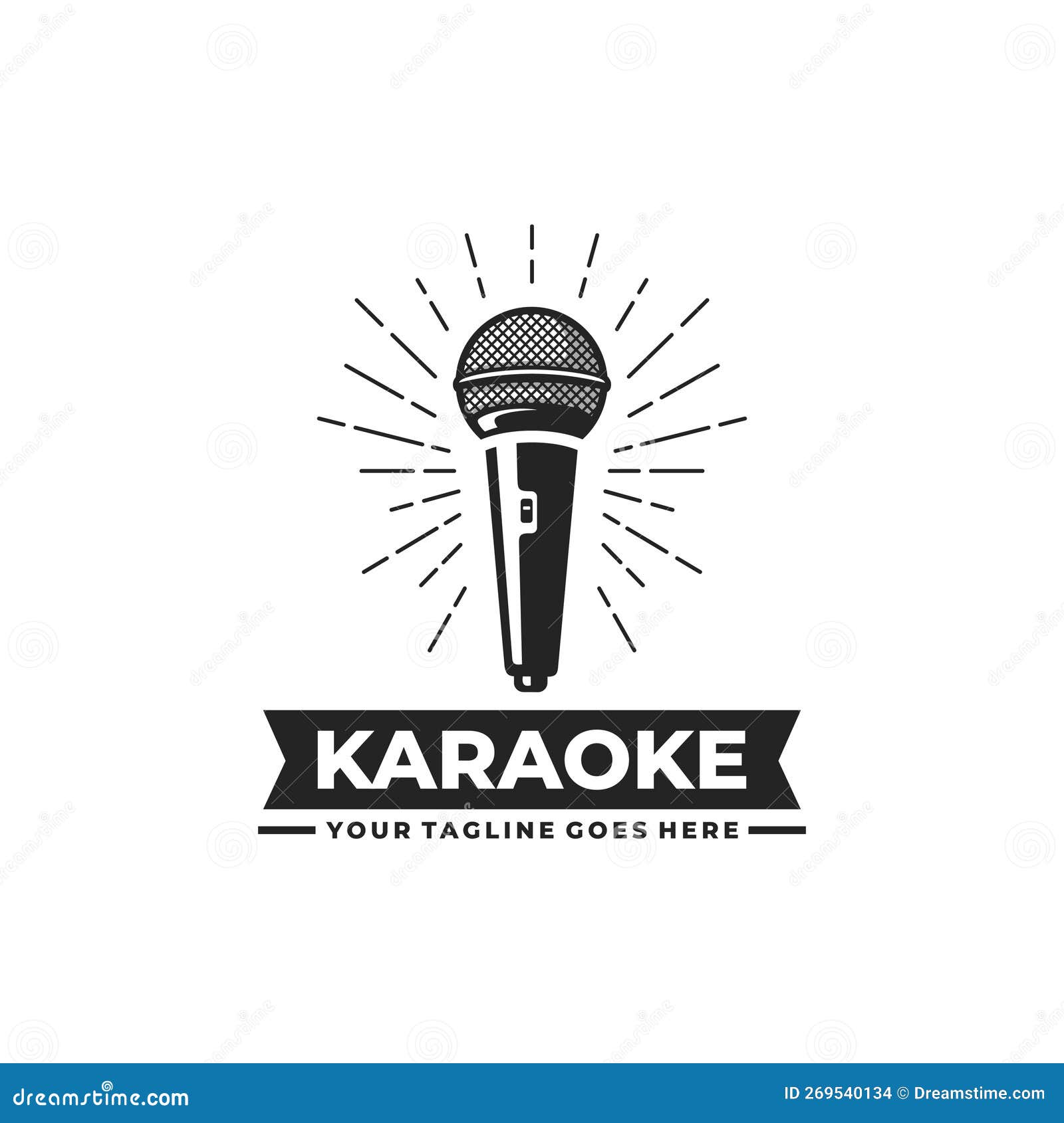 Karaoke logo design stock illustration. Illustration of label - 269540134