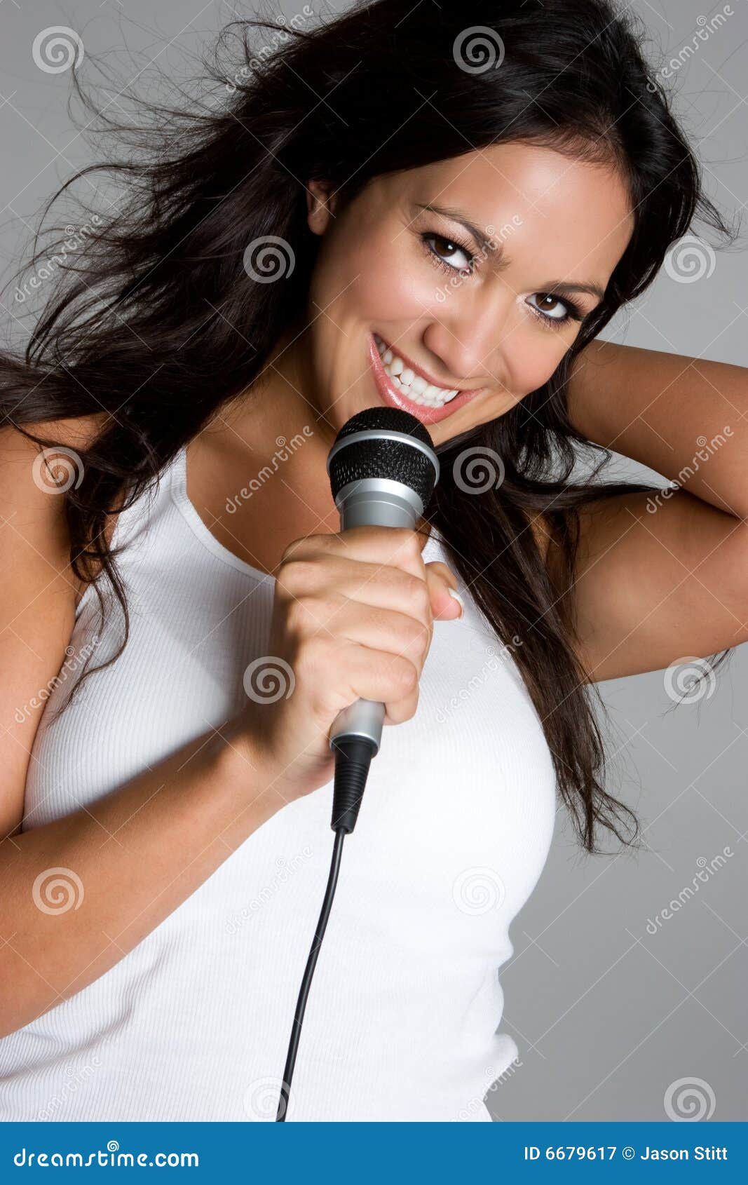 Karaoke Girl stock image. Image of latino, hispanic, entertainment ...
