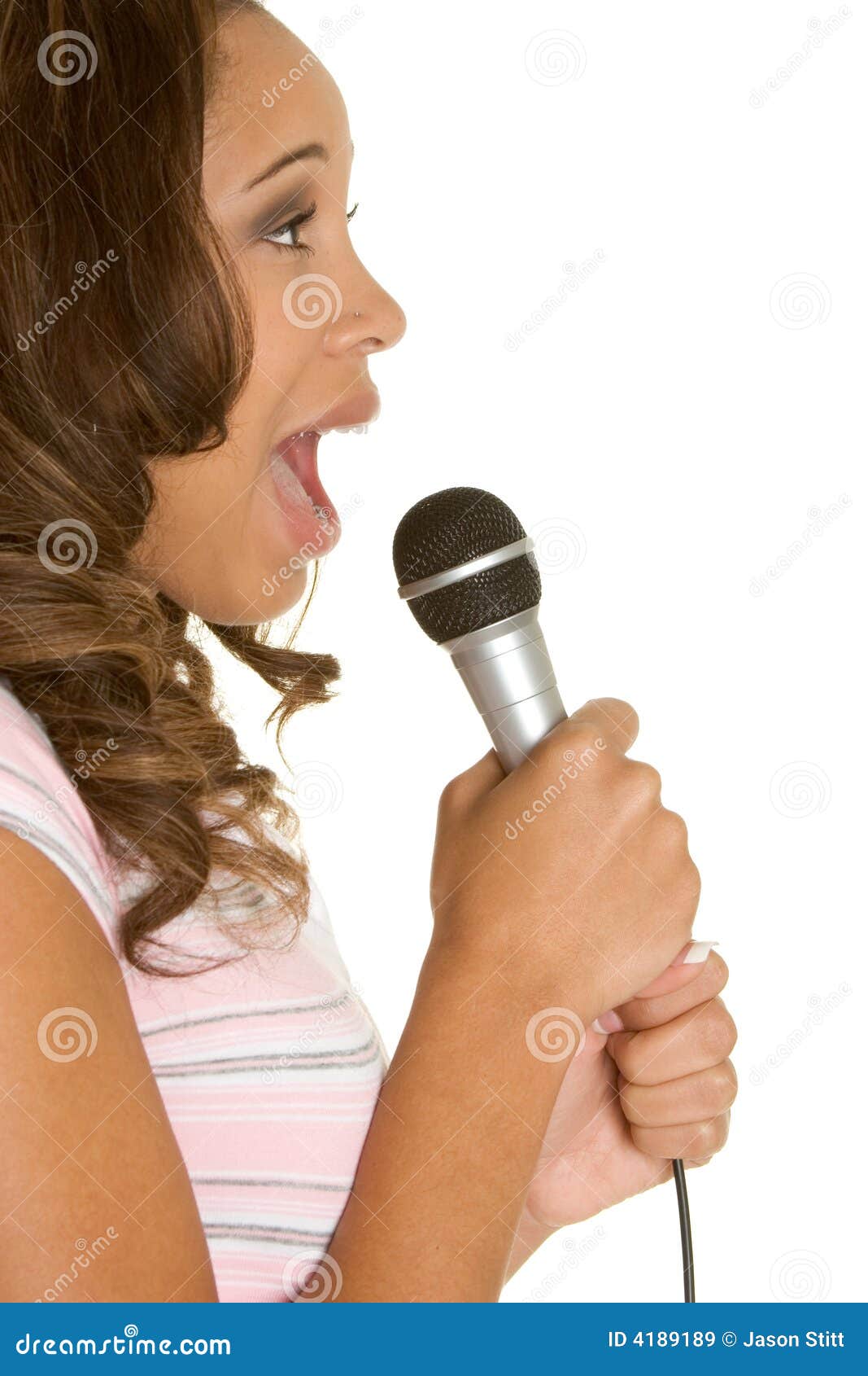 Karaoke Girl Singing stock image. Image of young, singing - 4189189