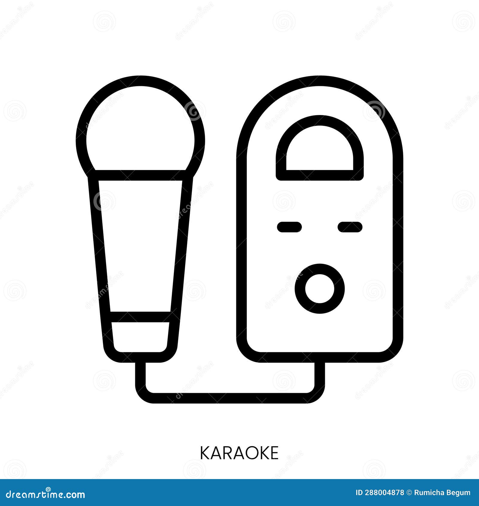 Karaoke Icon. Line Art Style Design Isolated on White Background Stock ...