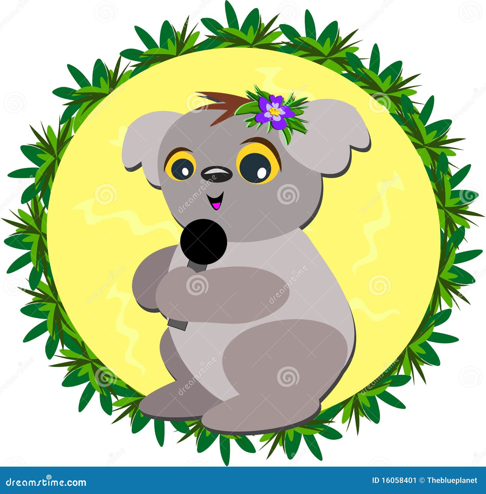 Microphone Koala With Variant Color Available For Logo-icon-clipart ...