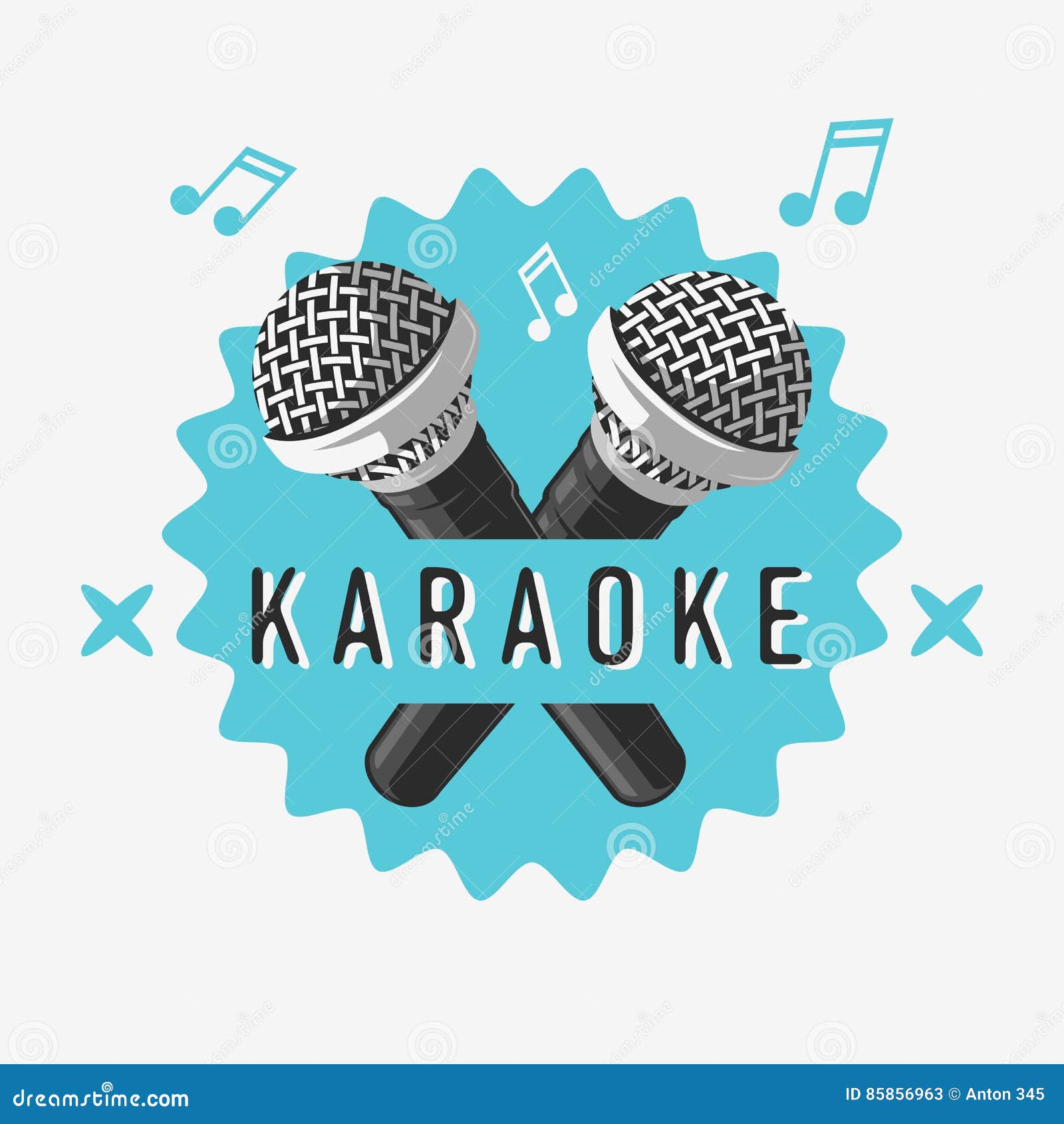 Karaoke Label Sign Design with Microphone Illustrations Stock Vector ...