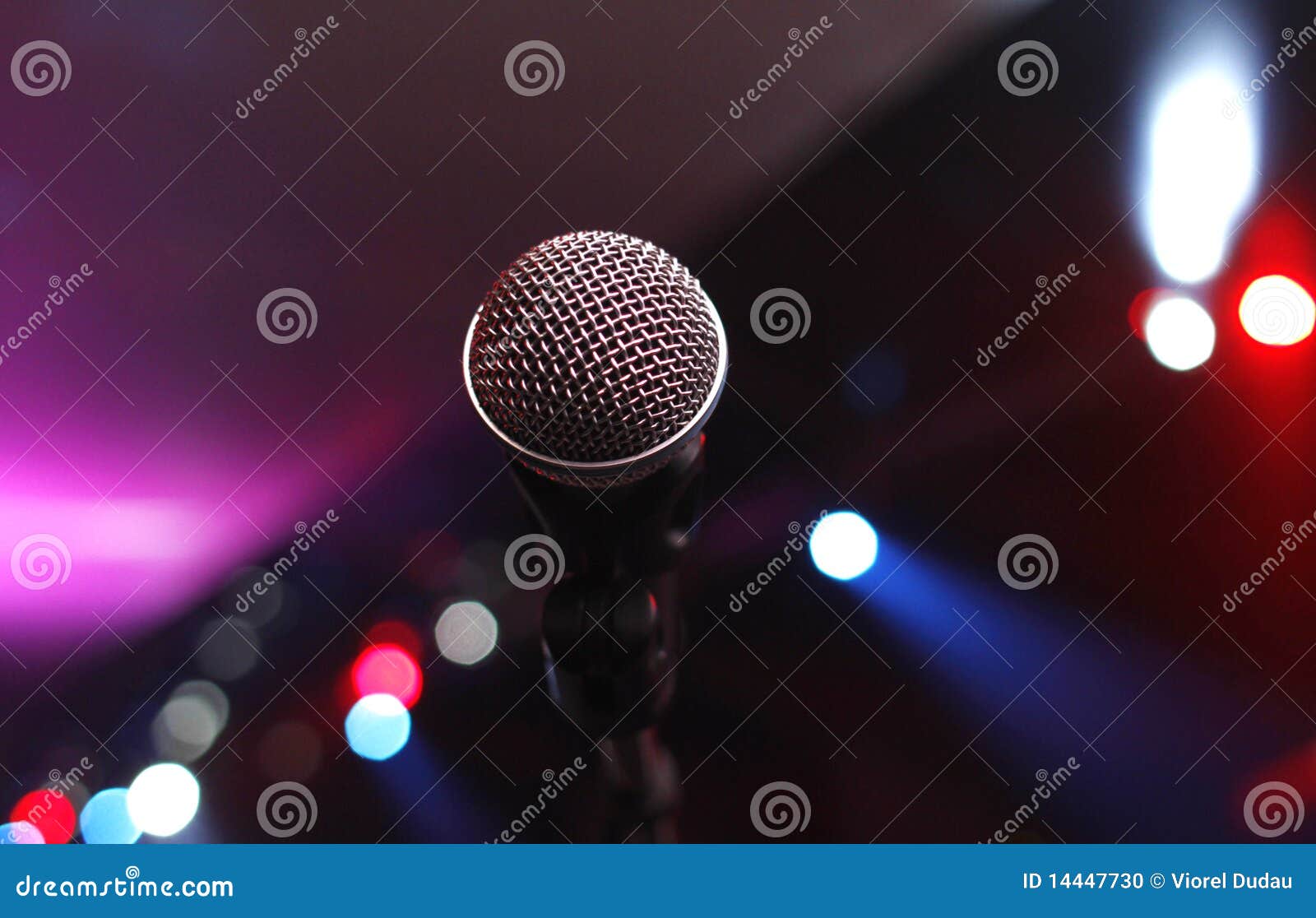 Karaoke Microphone in a Disco Stock Photo - Image of entertainment ...