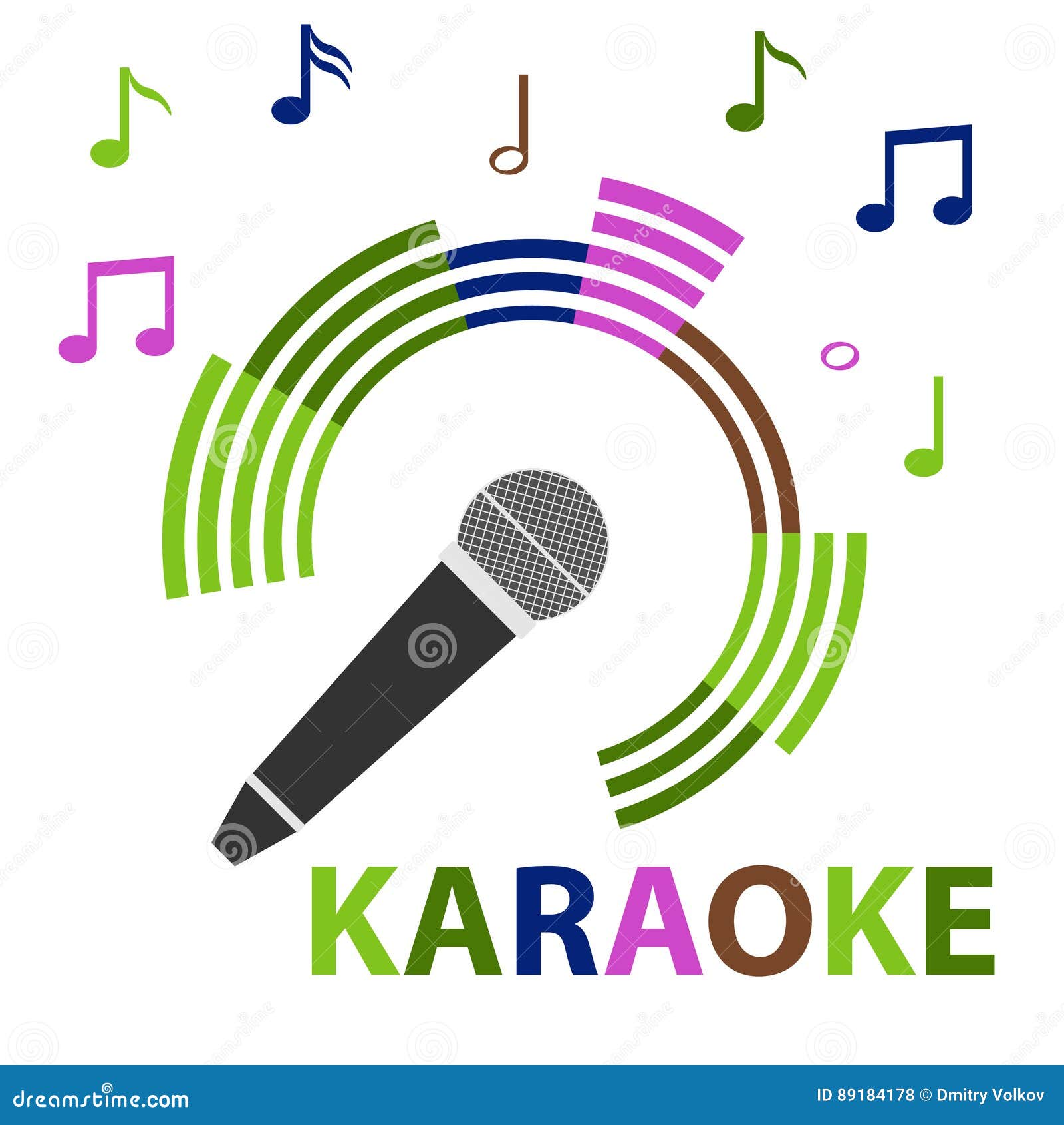 Karaoke Microphone Vector Icon Symbol Isolated On White Background ...