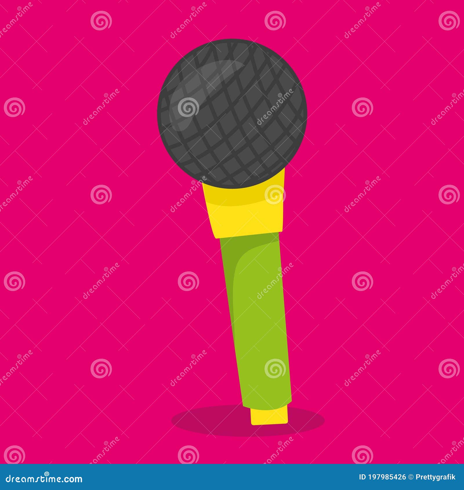 Karaoke Microphone Green 10 Stock Vector - Illustration of vector ...