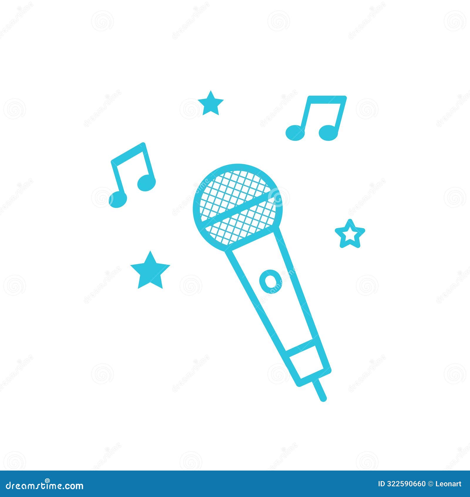Karaoke Microphone Icon. Isolated on White Background Stock Vector ...