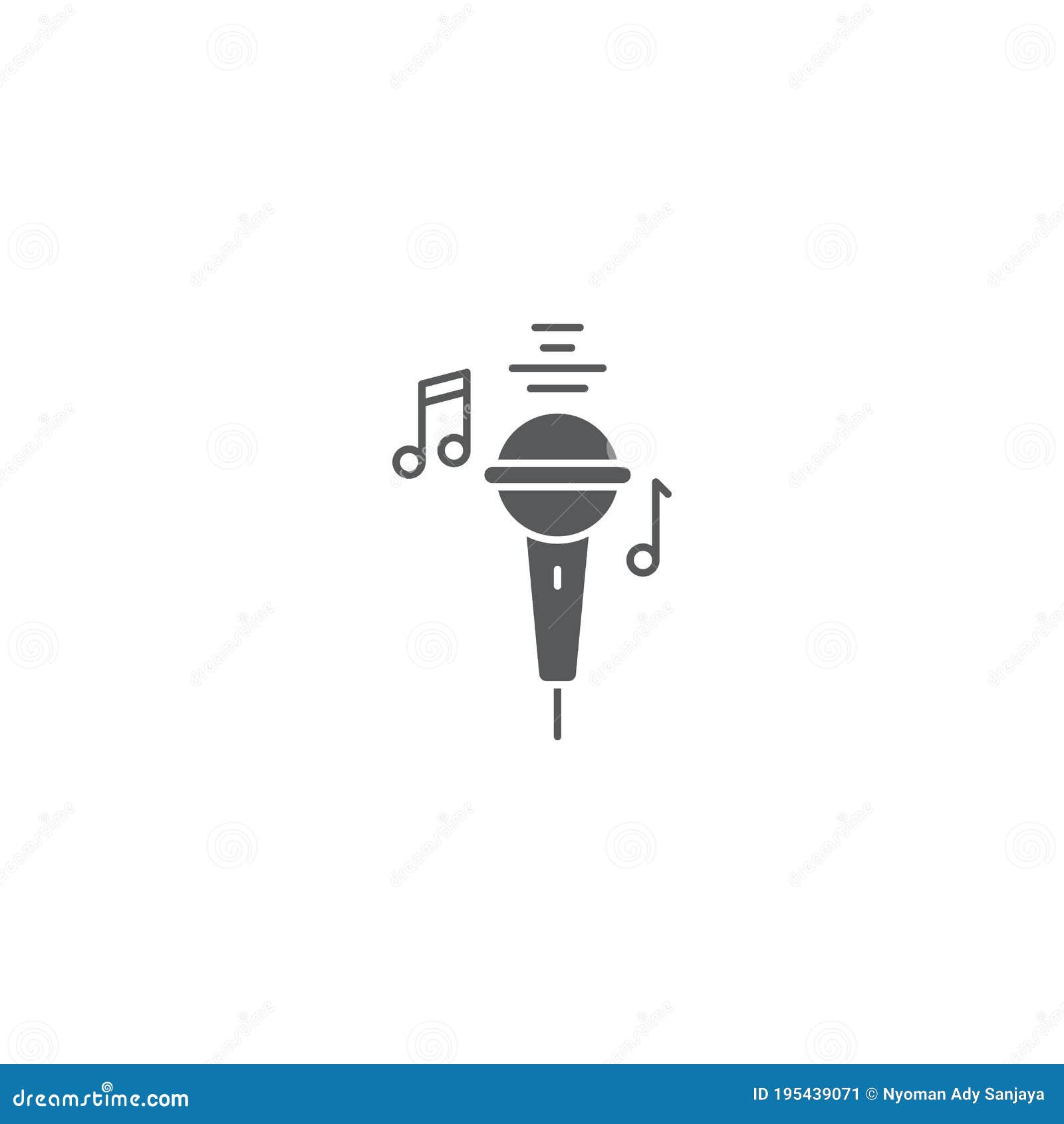 Karaoke Microphone Vector Icon Symbol Isolated on White Background ...