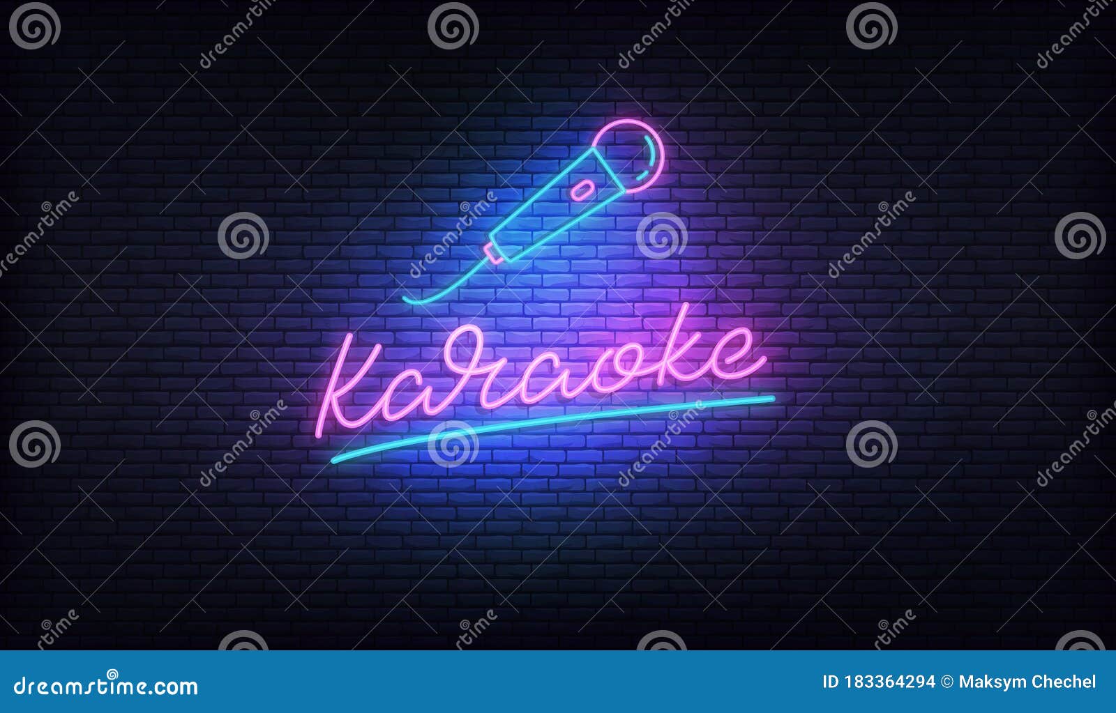 Karaoke Neon Night Bar. Mocrophone Karaoke Logo Sign Disco Music, Neon ...