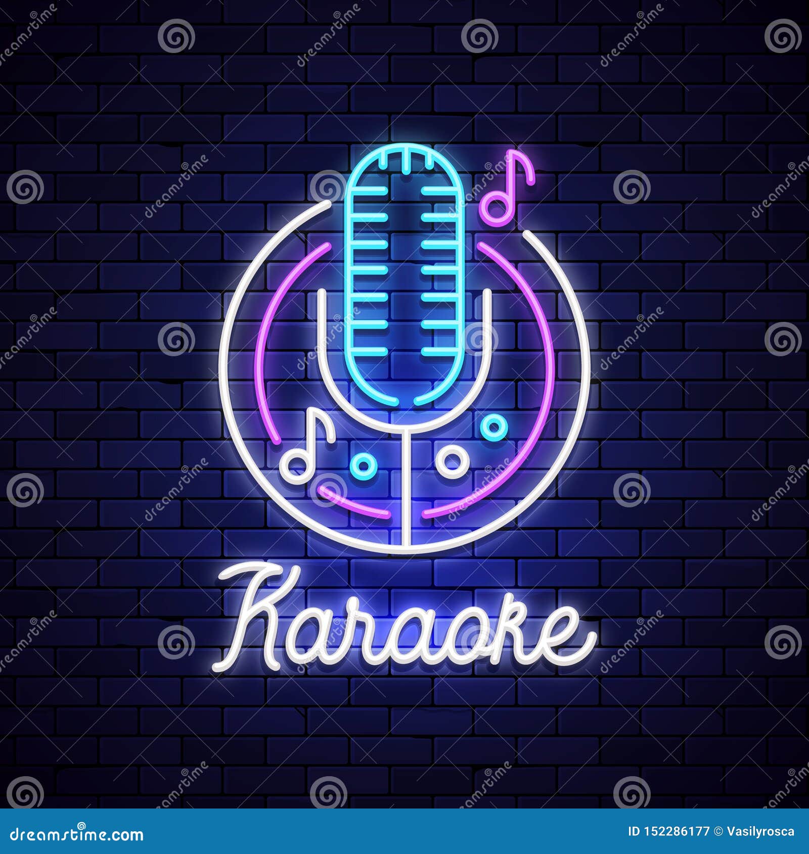 Karaoke Neon Night Bar Mocrophone Karaoke Logo Sign Disco Music Neon