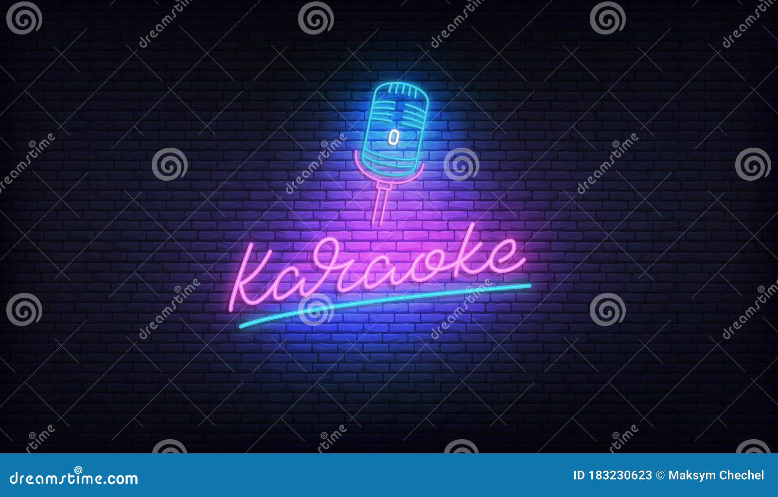Karaoke Neon Night Bar. Mocrophone Karaoke Logo Sign Disco Music, Neon ...