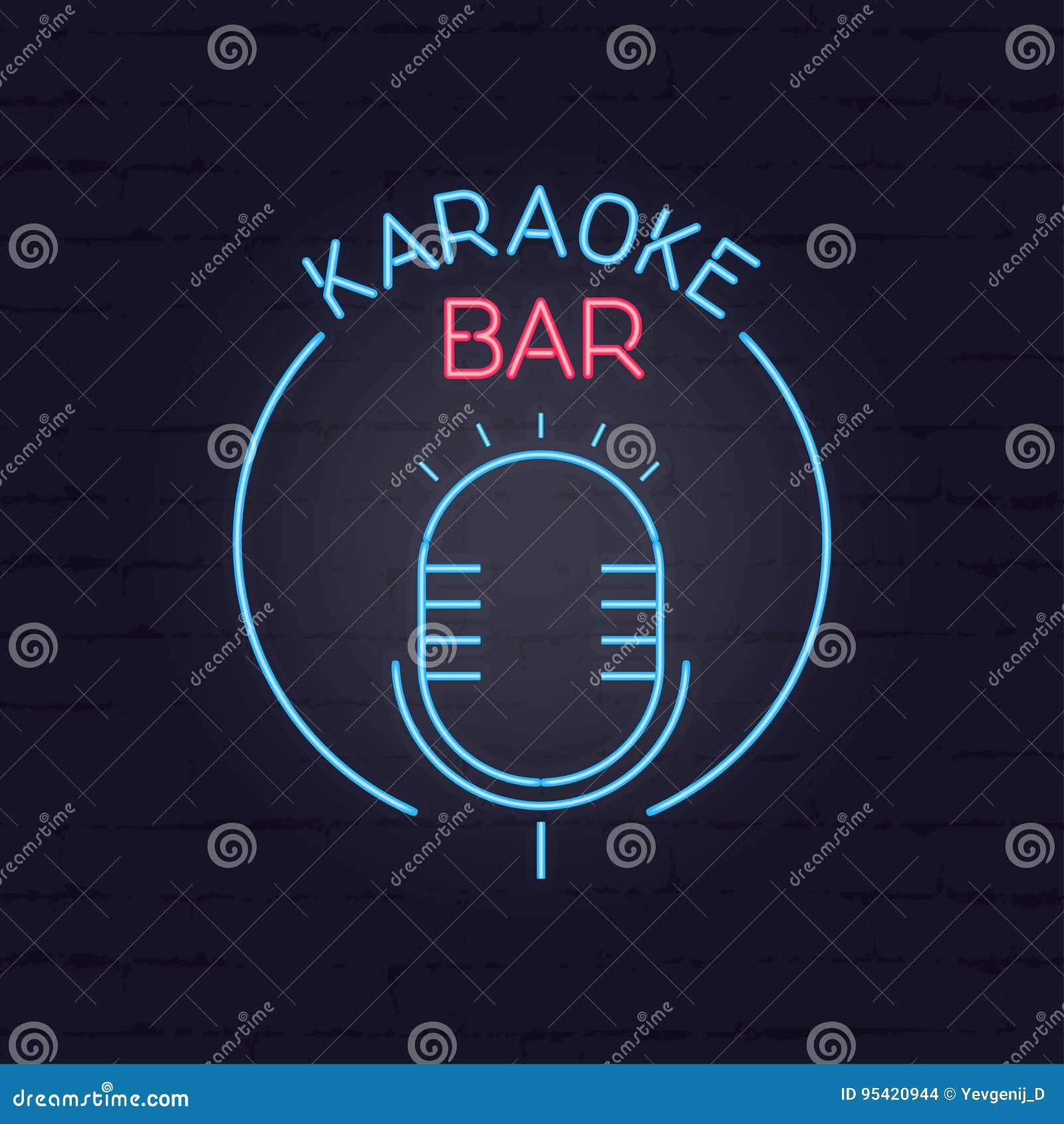 Karaoke Neon Night Bar Mocrophone Karaoke Logo Sign Disco Music Neon