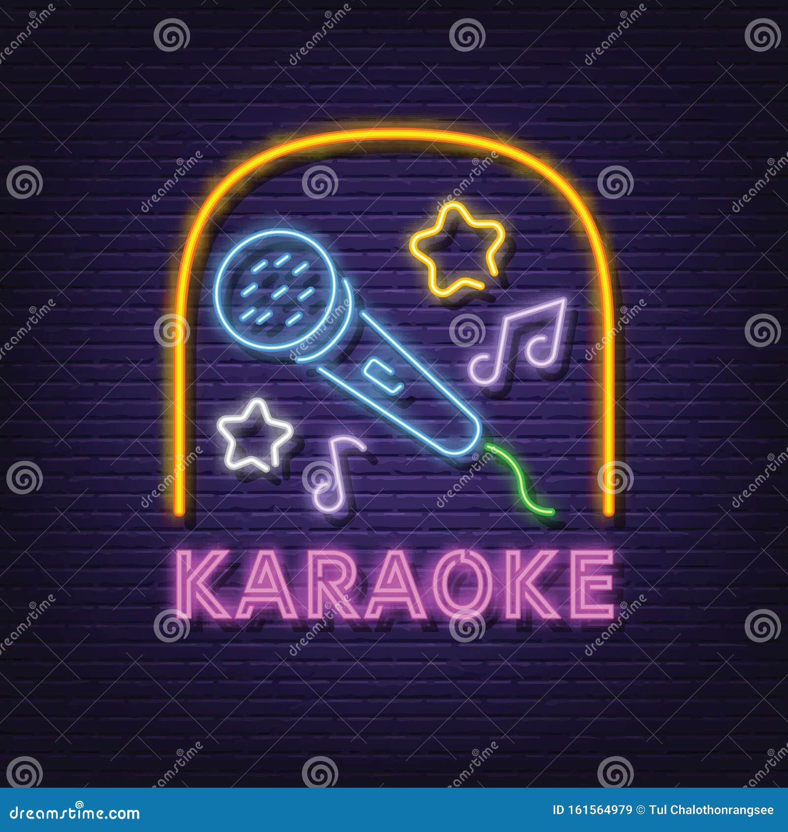 Karaoke Neon Night Bar. Mocrophone Karaoke Logo Sign Disco Music, Neon ...