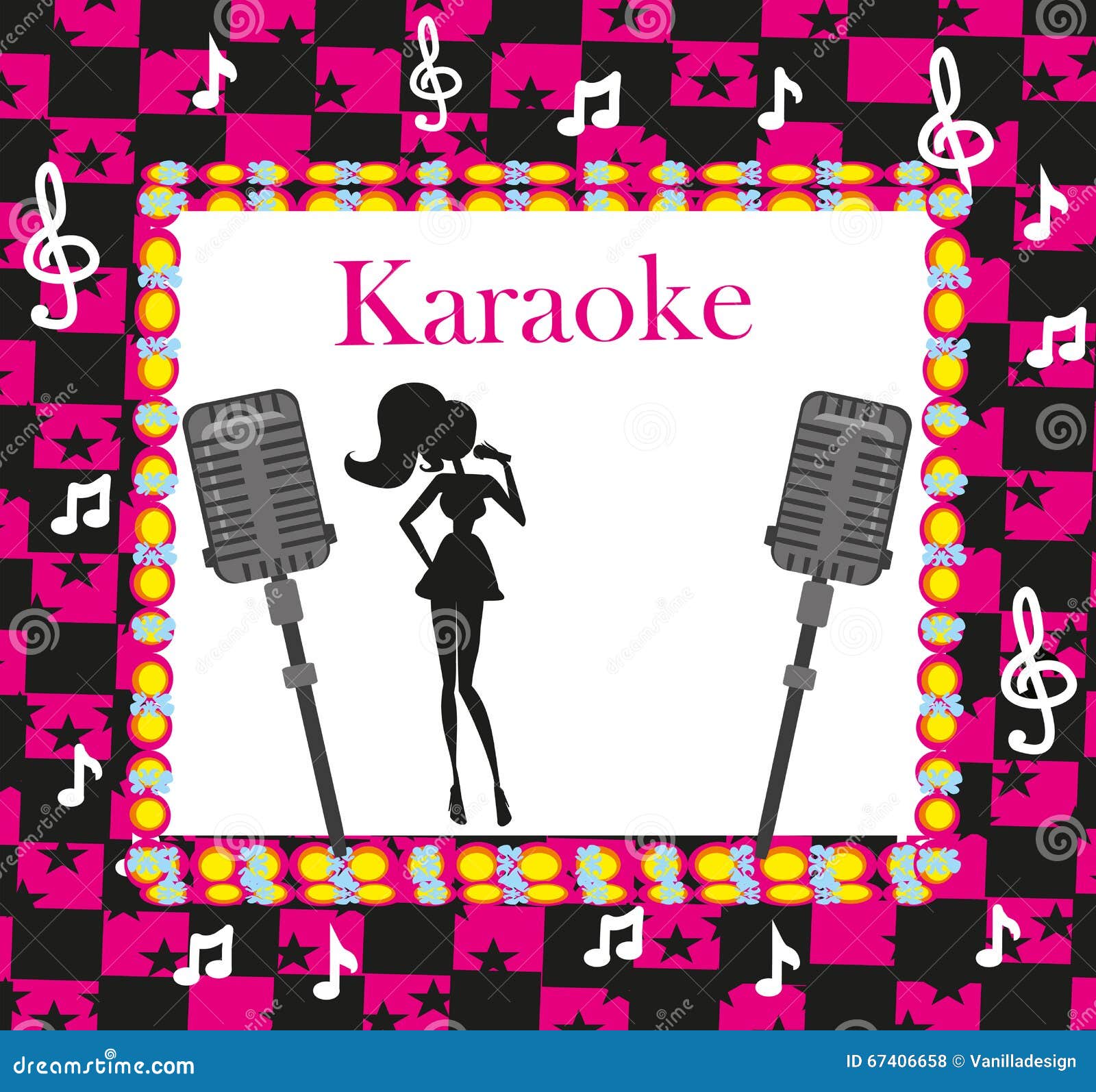 Karaoke Night Party Vector Glowing Poster 152494735