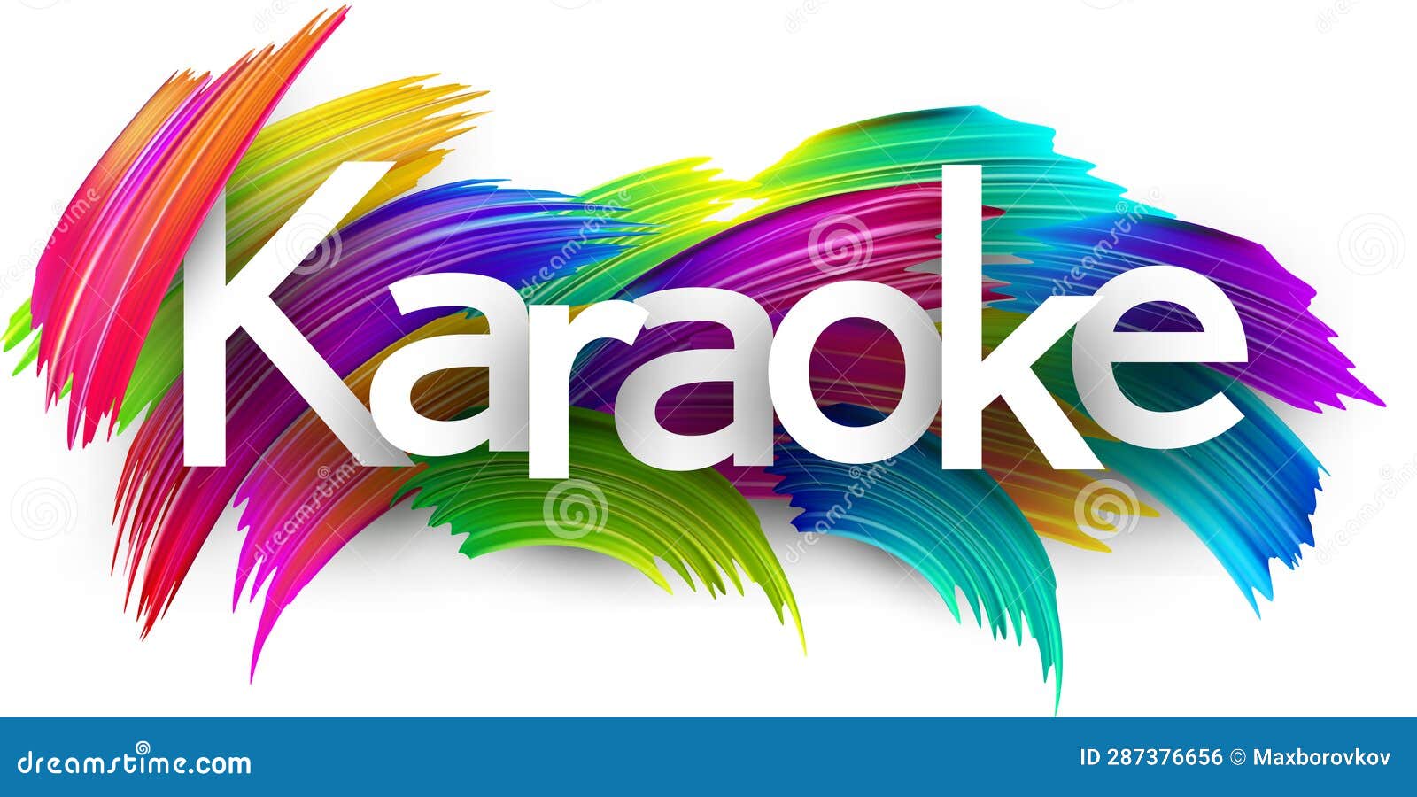Karaoke Paper Word Sign with Colorful Spectrum Paint Brush Strokes Over ... Karaoke Paper Word Sign with Colorful Spectrum Paint Brush Strokes Over ...