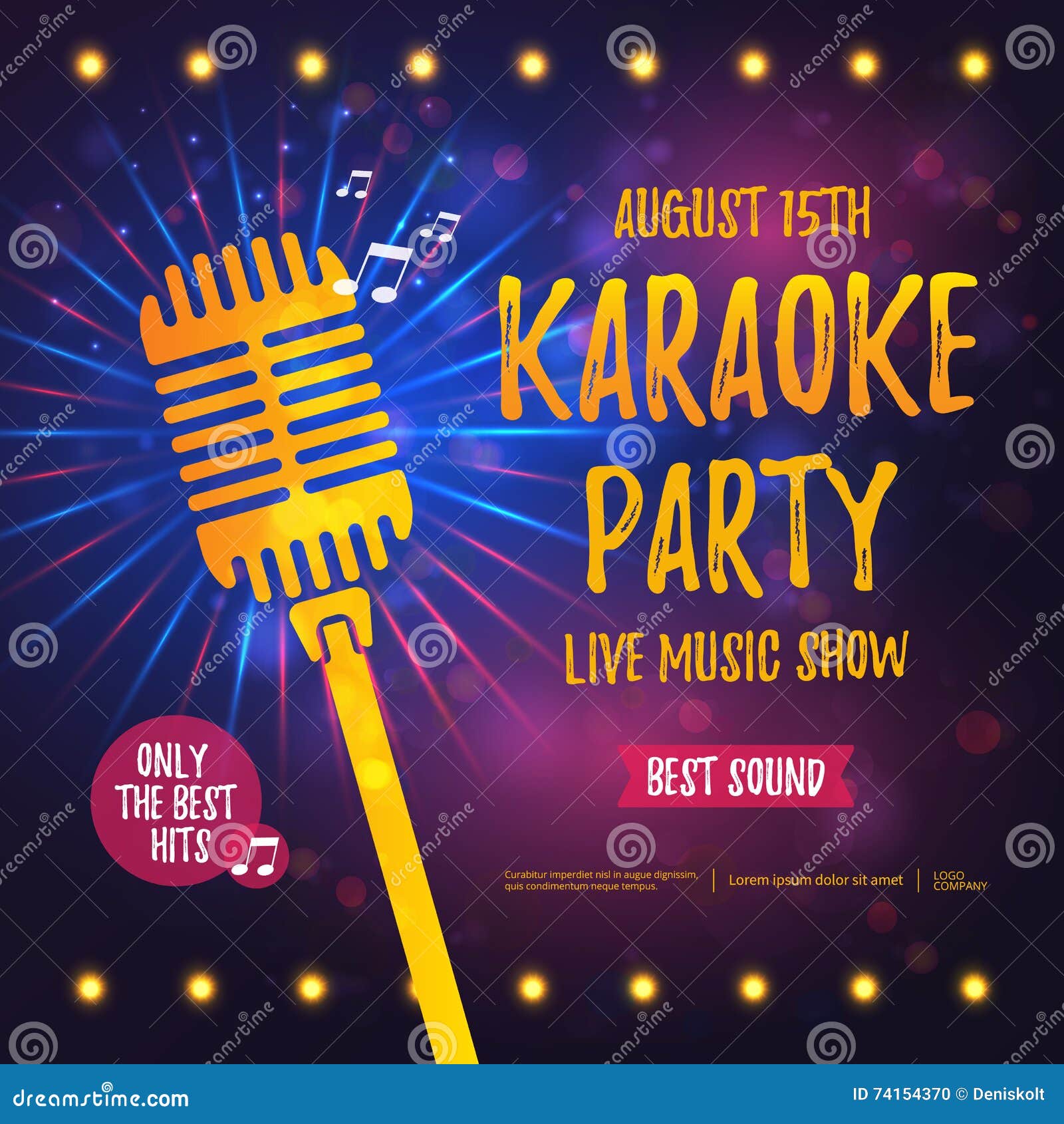 Karaoke Party Invitation Poster Design Template. Karaoke Night Flyer ...