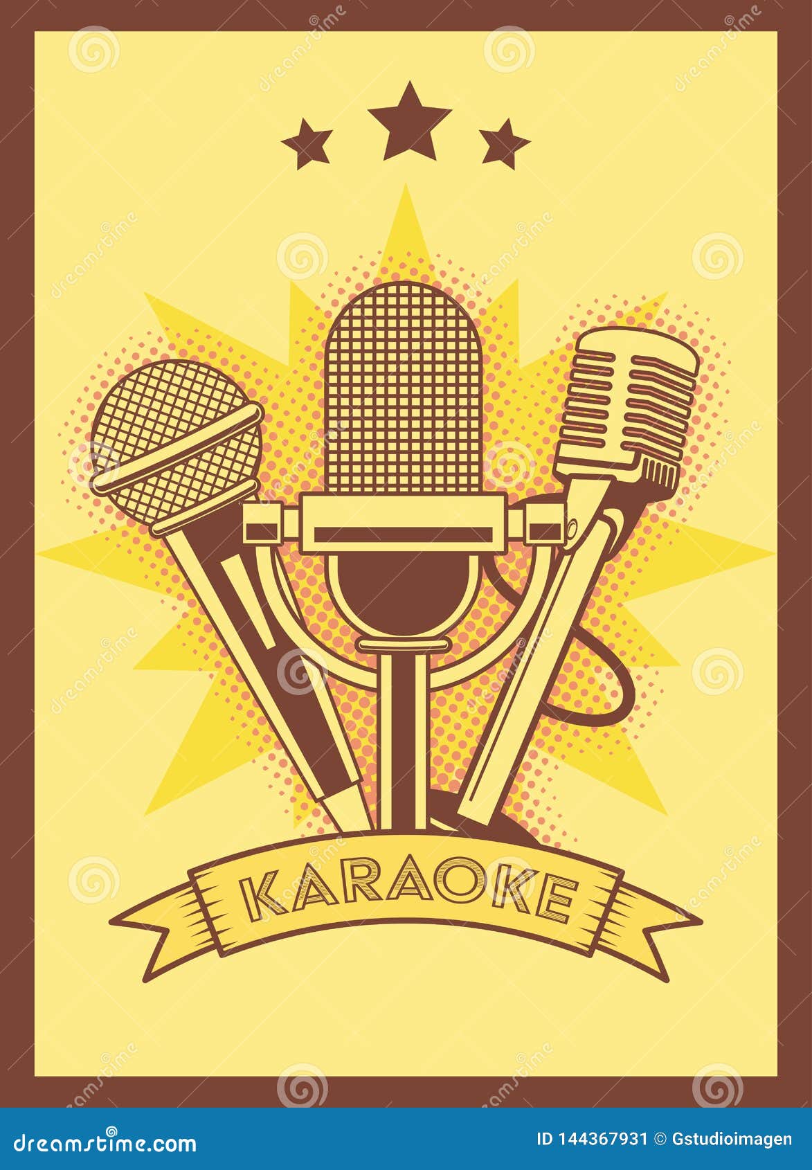 Karaoke retro style stock vector. Illustration of karaoke - 144367931