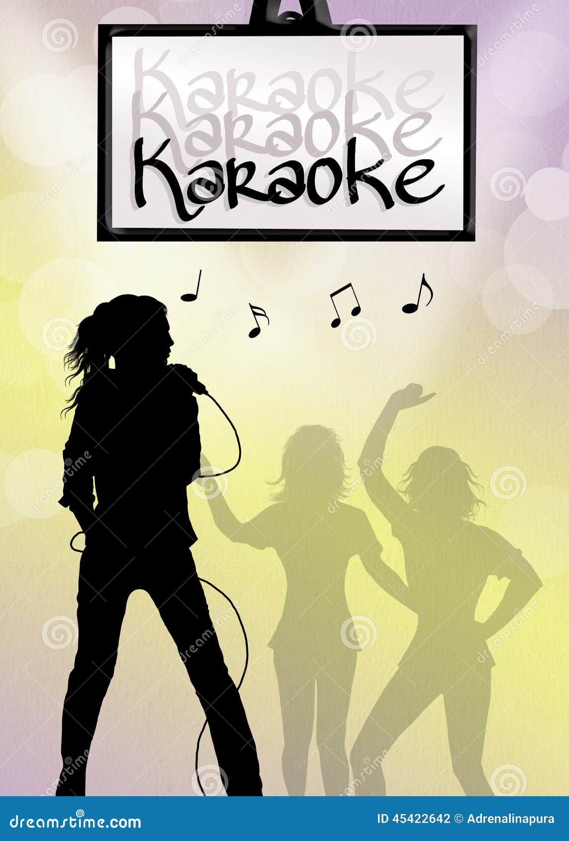 Karaoke singer stock illustration. Illustration of happy - 45422642
