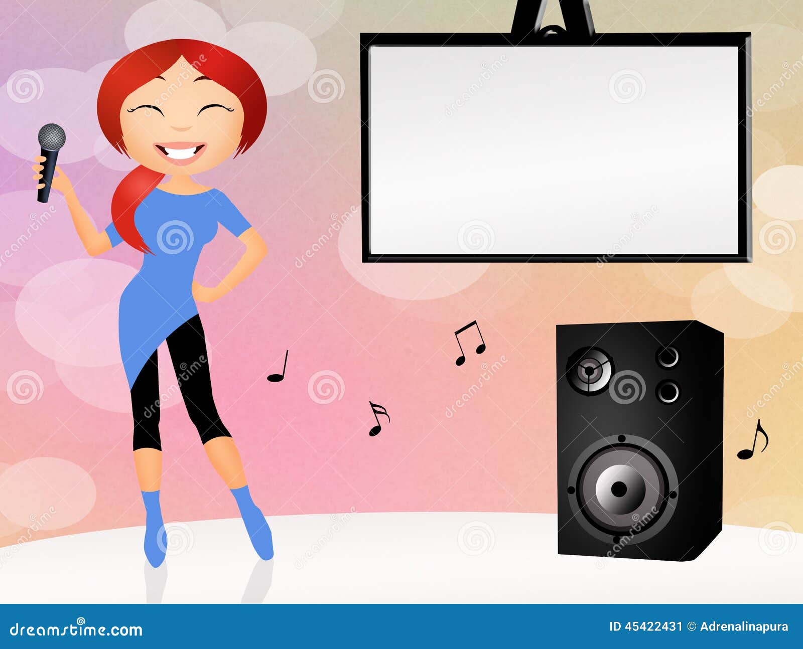 Karaoke singer stock illustration. Illustration of performance - 45422431