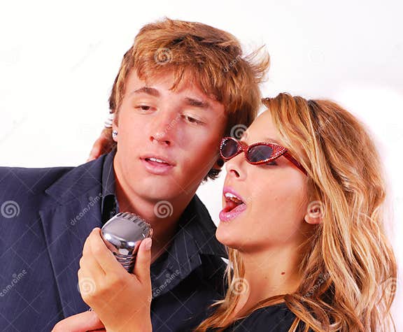 Karaoke Singers stock image. Image of retro, club, concert - 9660319