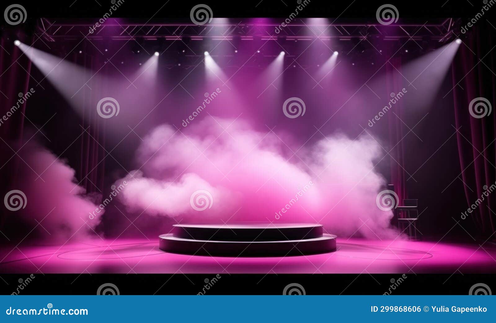 Karaoke Stage with Smoke Coming from it Stock Photo - Image of bright ...